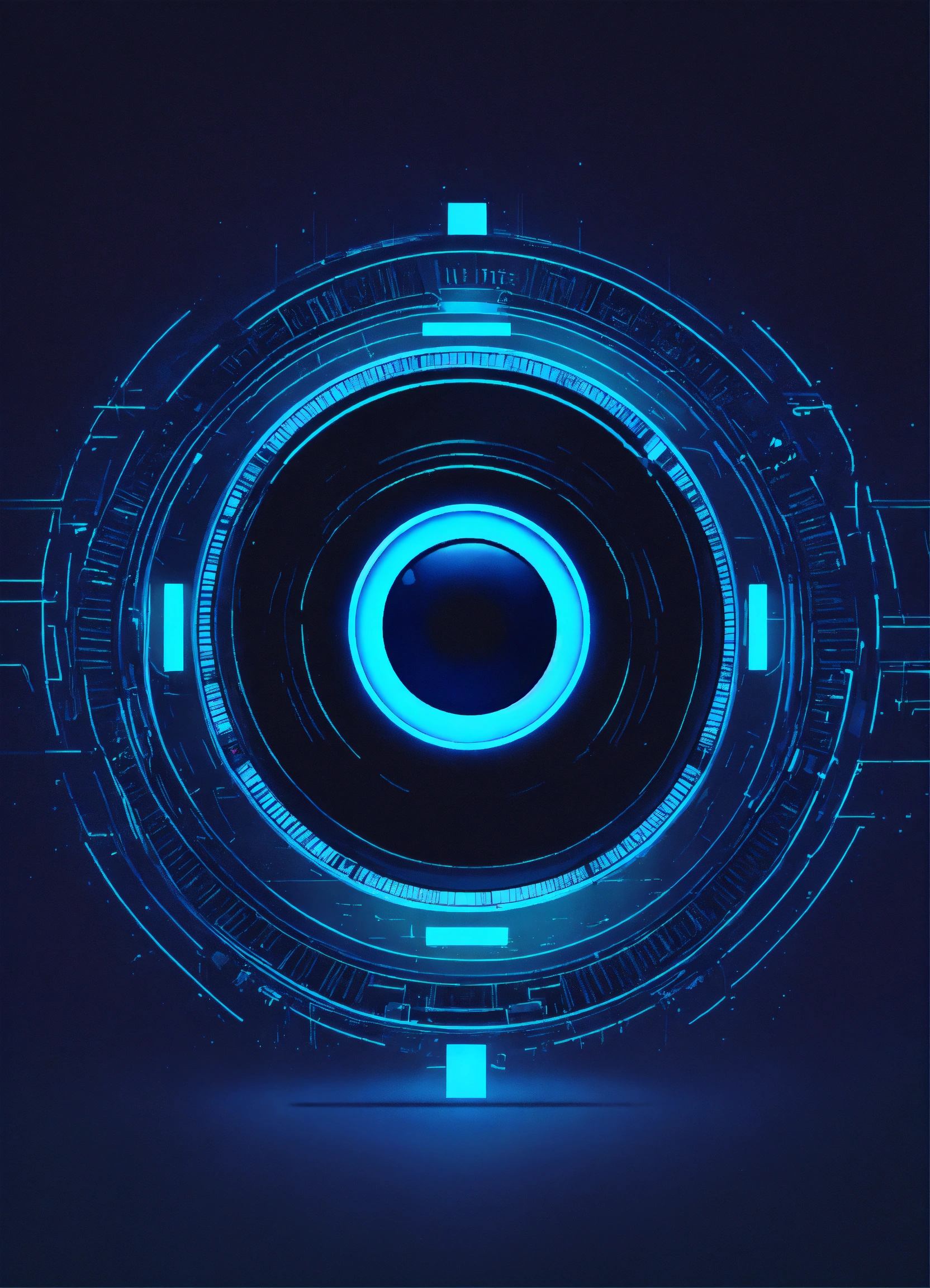 Lexica - Technological eye,blue neon, logo, minimalist, vector