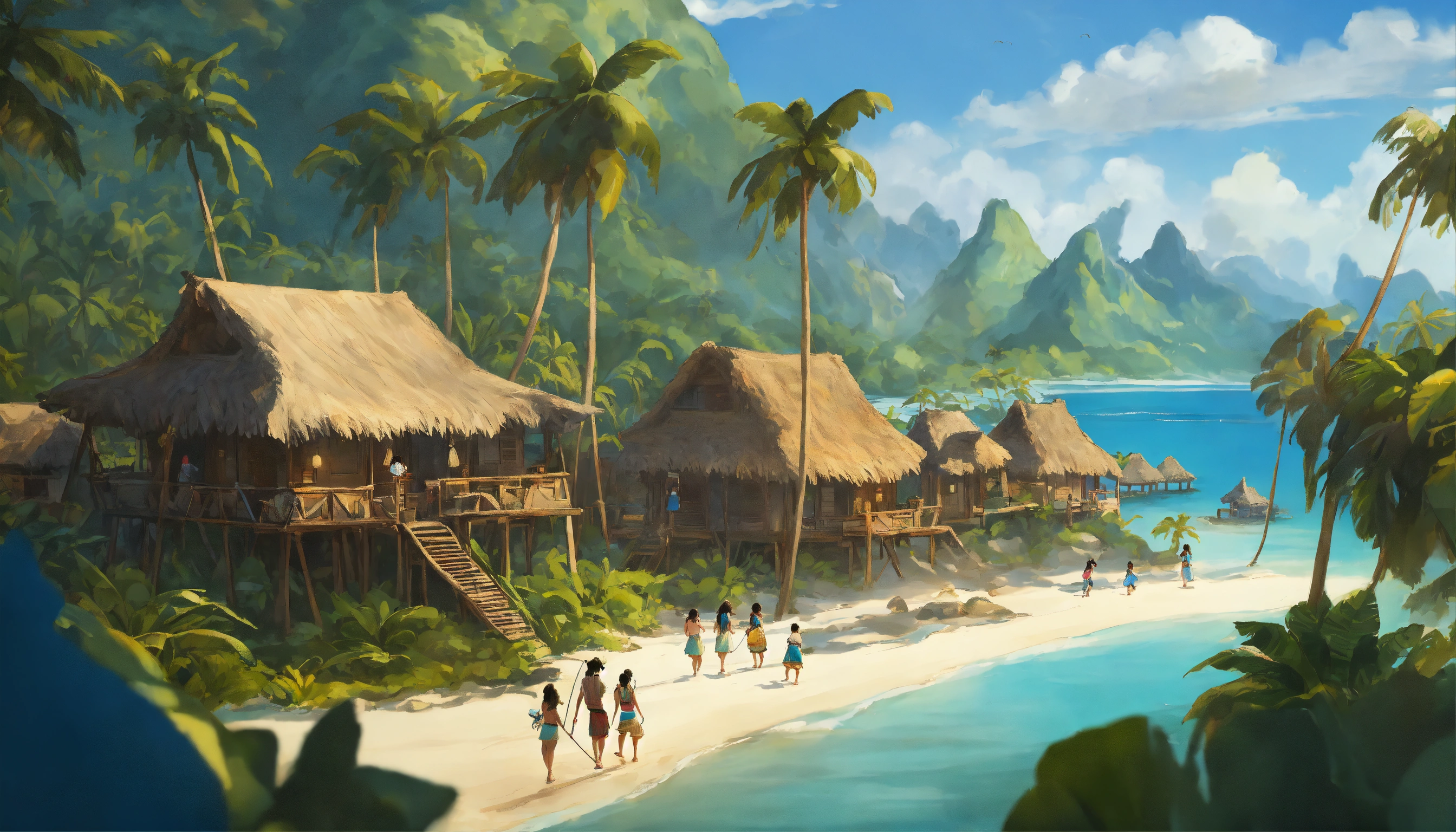 Lexica - Concept art of tropical village, Polynesian, fantasy, moana ...