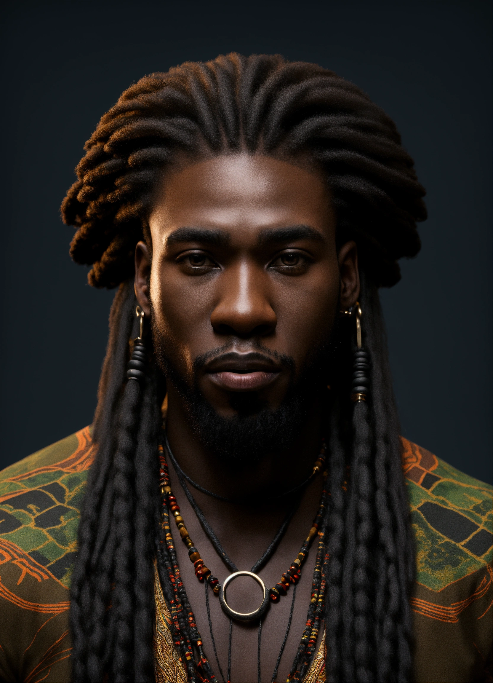 Lexica - 3d render of a Black man with long flowing dreadlocks, 6'5 ...