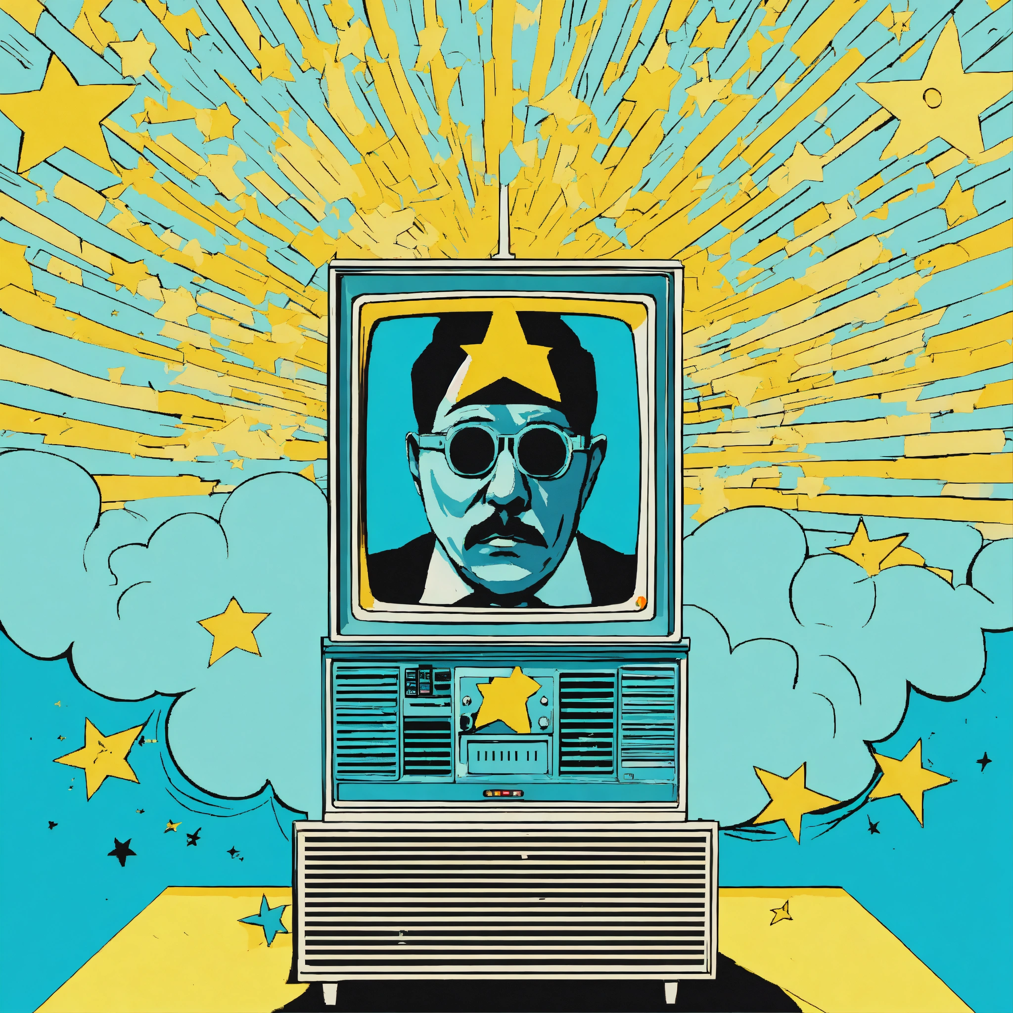 Lexica - A human dictator with television-head on a war propagand art ...