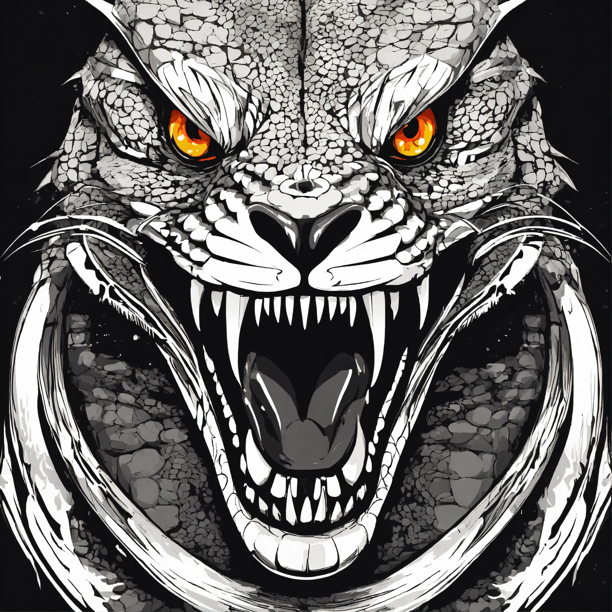 Lexica - Viper face, face view, vector design, illustrator design ...