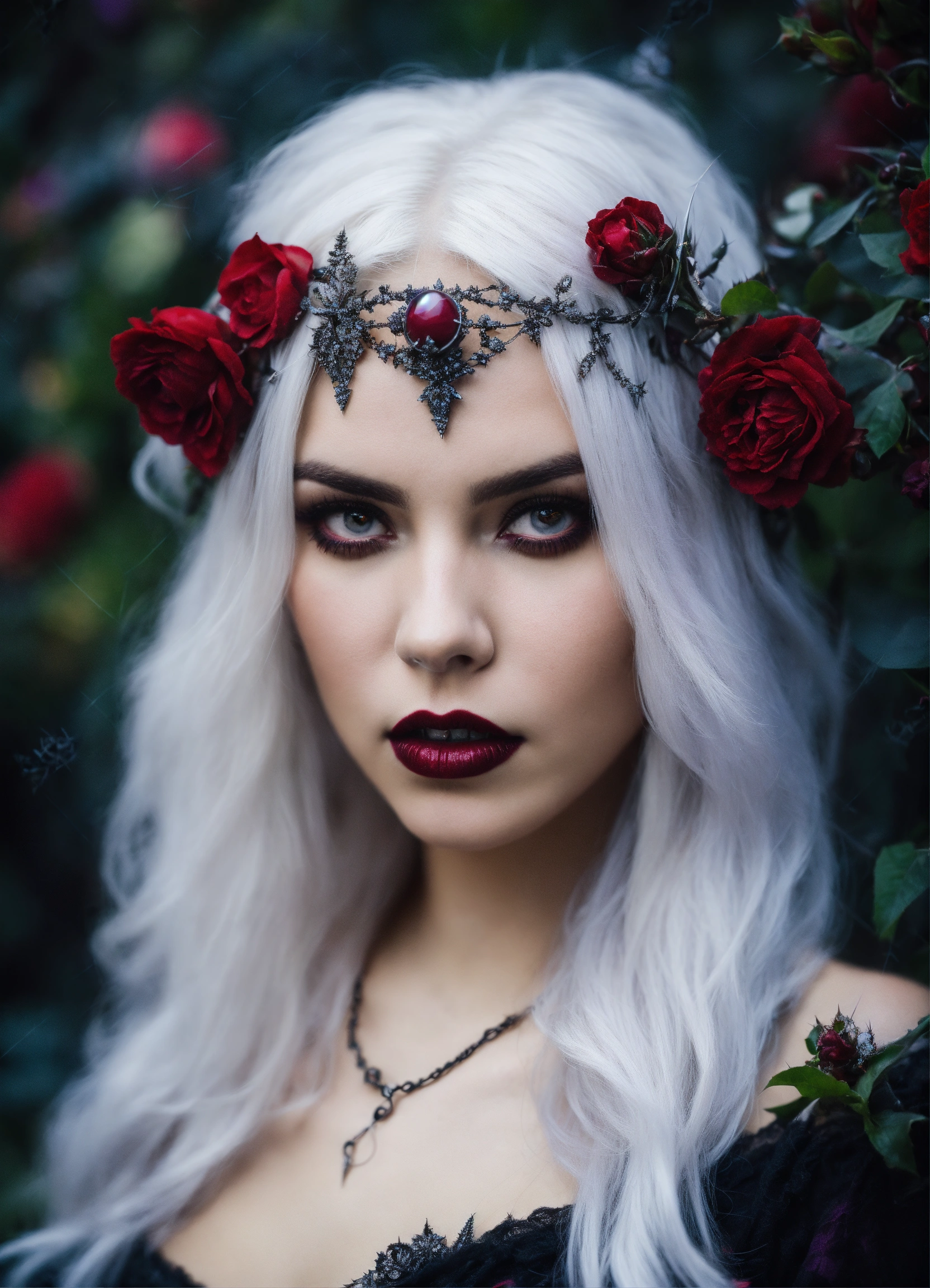 Lexica - Photo quality portrait of white haired beauty as a gothic ...