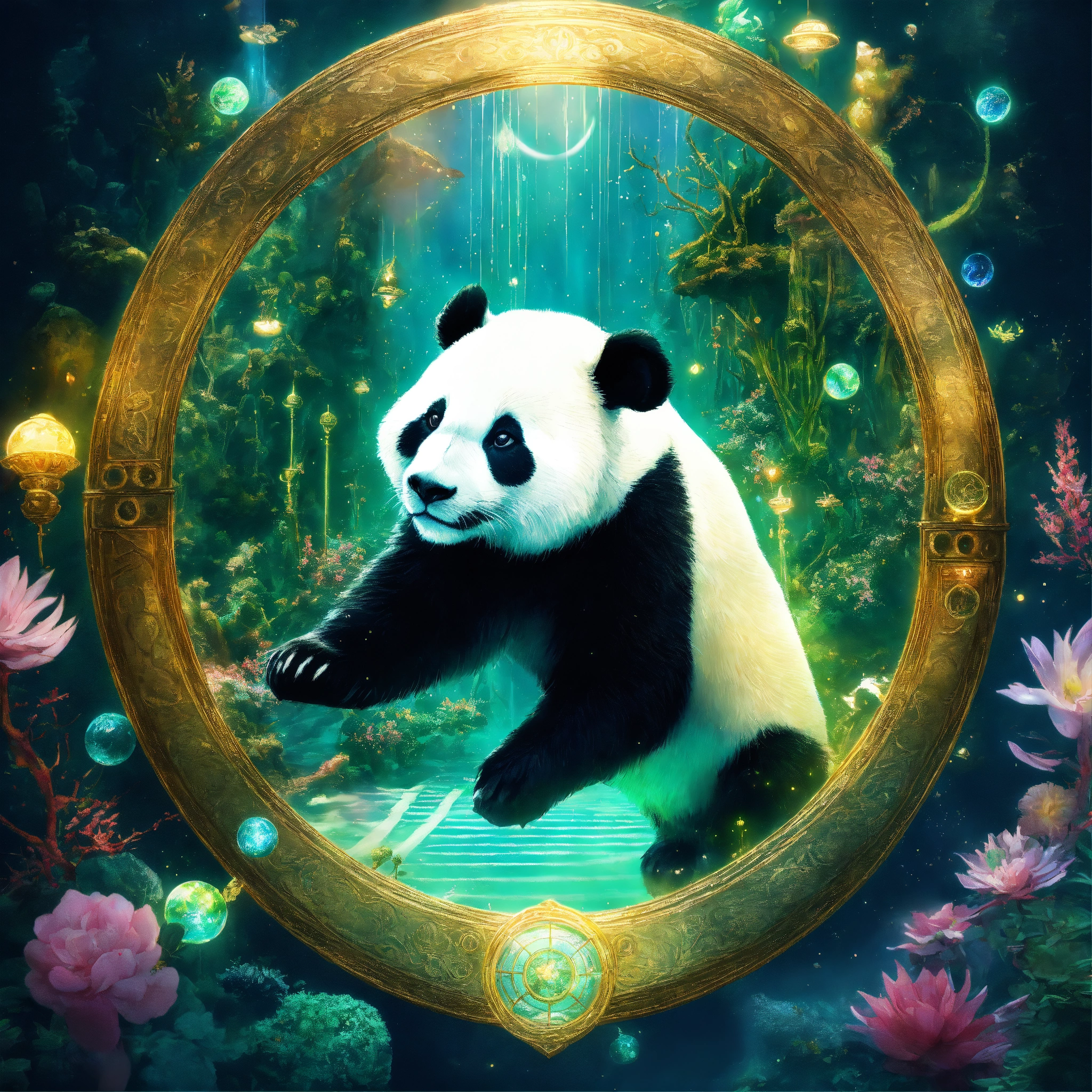 Lexica - Underwater long exposure photography, a giant white panda ...