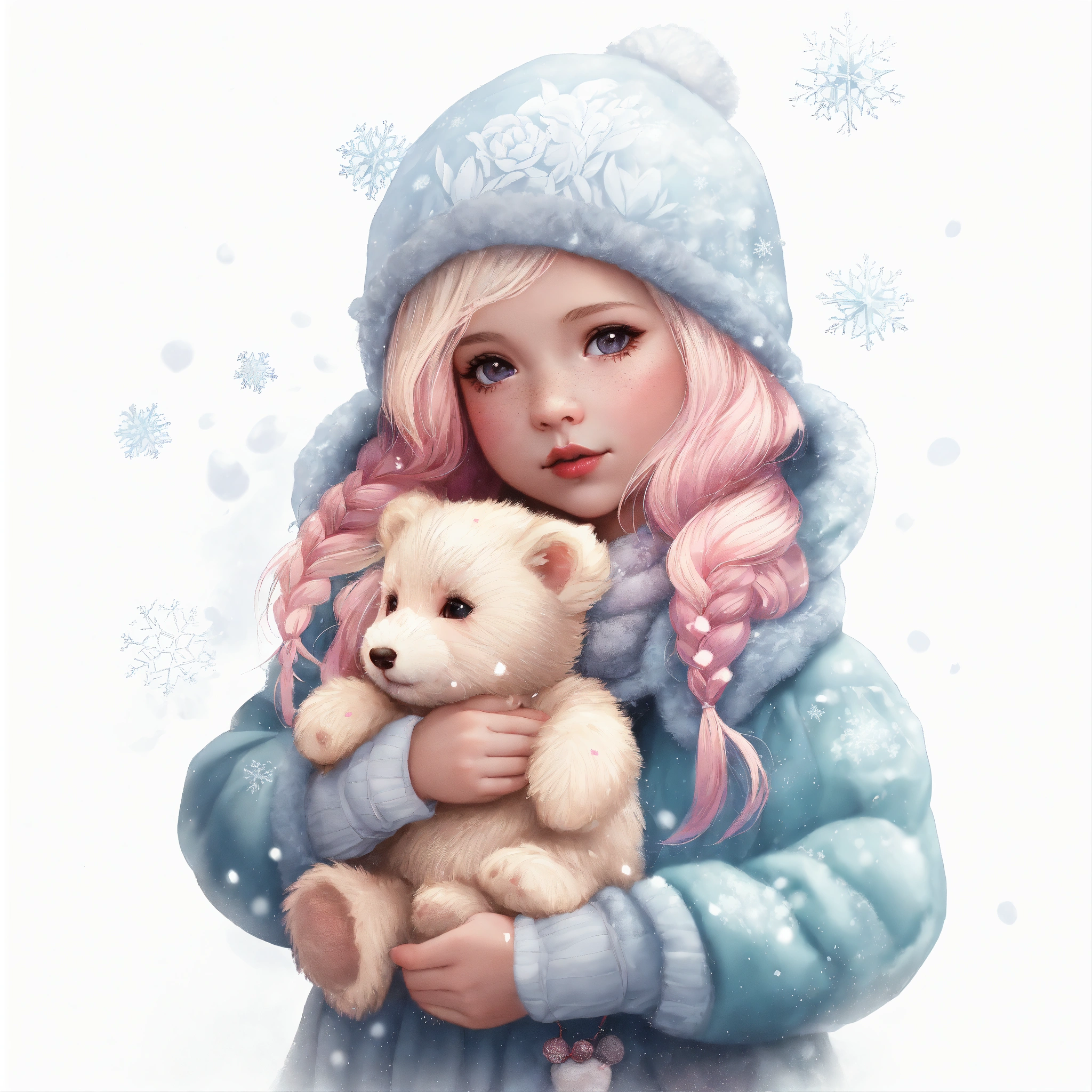 Lexica - Full body of a realistic sweetness Baby chibi Girl winter ...