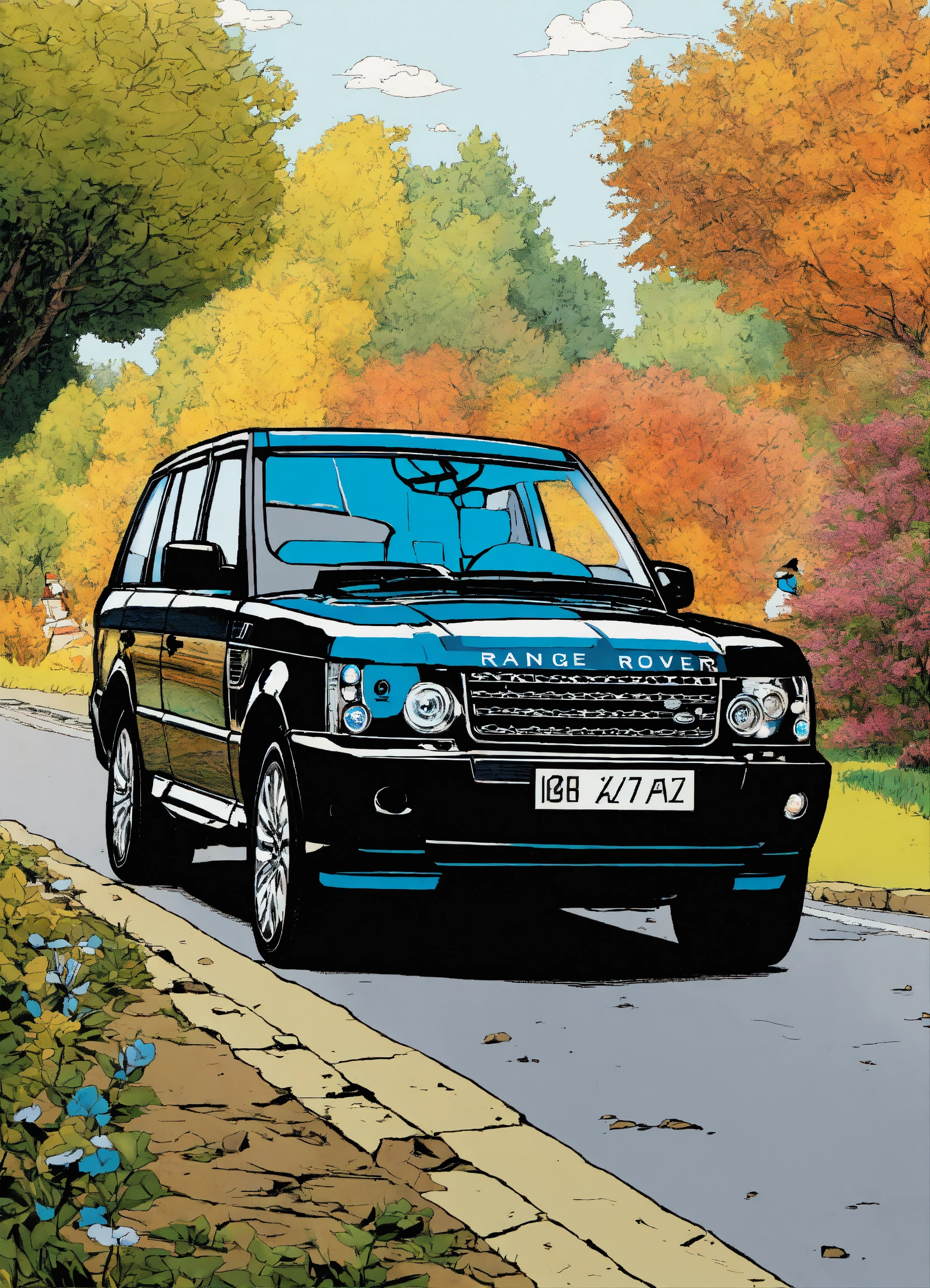 Lexica - Detailed pen and ink illustration of Range Rover Sport 2022 ...