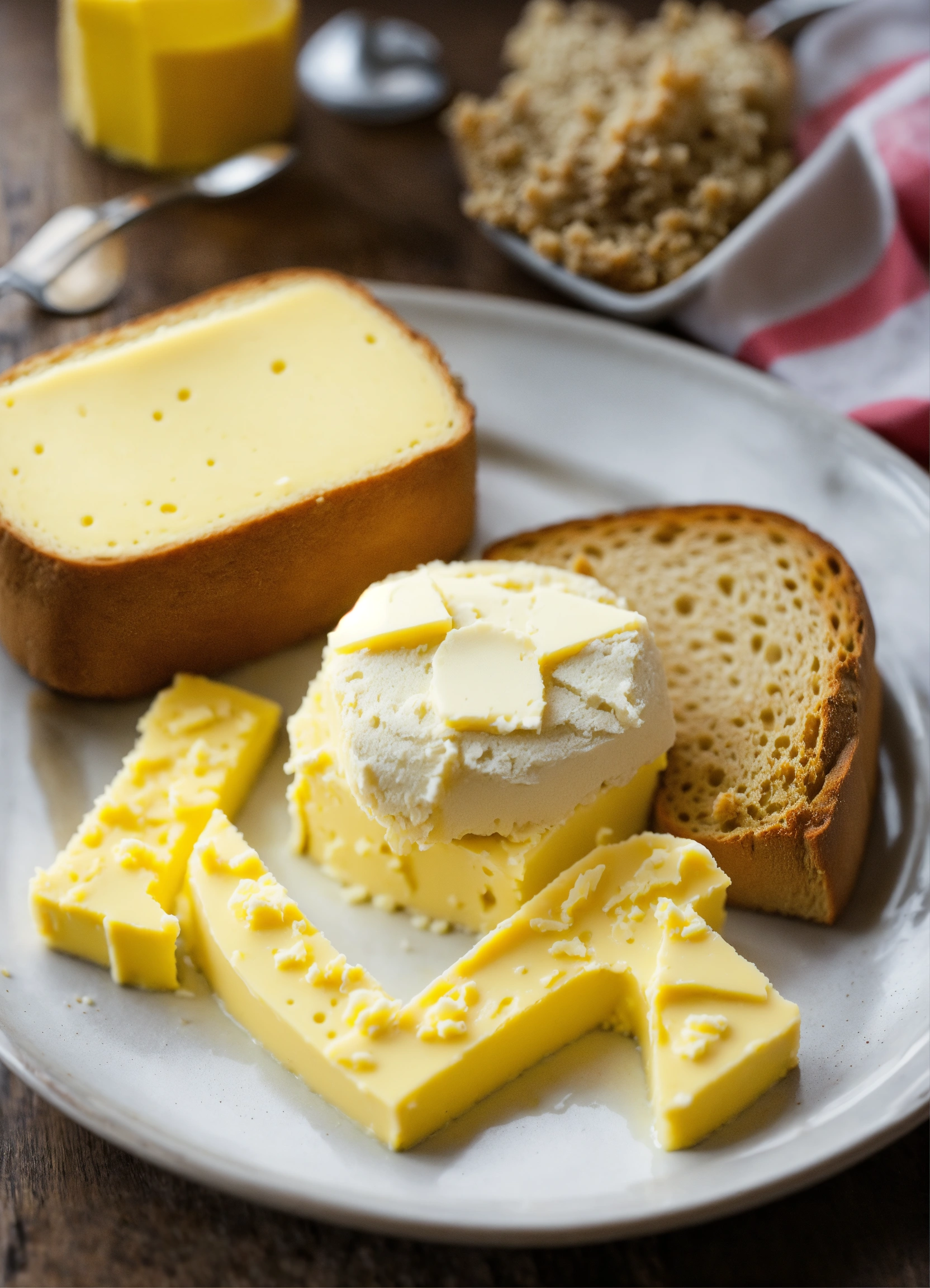 Lexica - Sneakers shaped butter, on the breakfast table, bread,