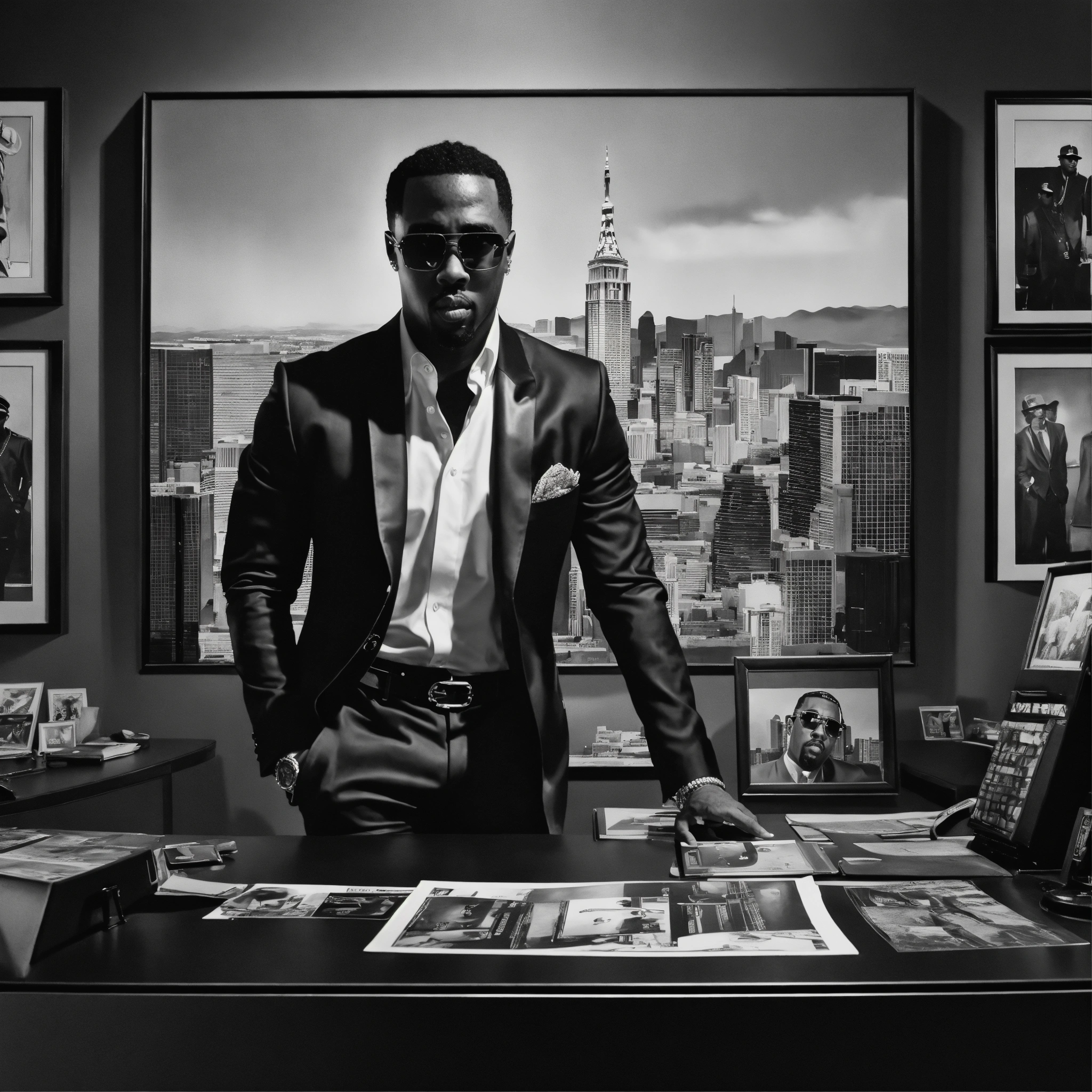 Lexica - Sky view Pop art, hyperrealist portrait of black rapper "Diddy ...