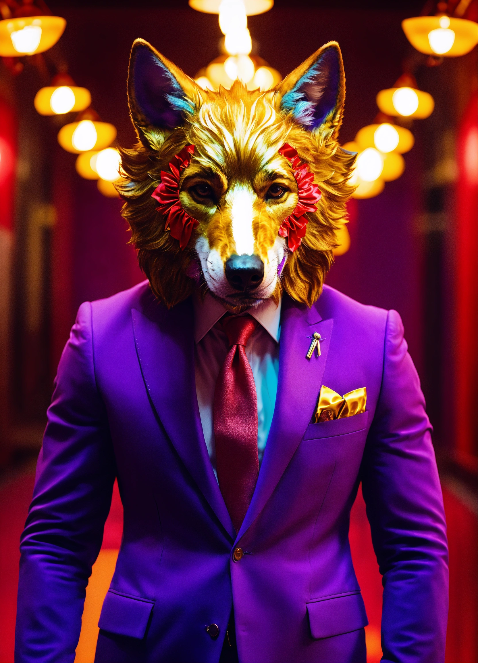Lexica - Award - Winning Cinematic Still of wolf-Headed body guard ...
