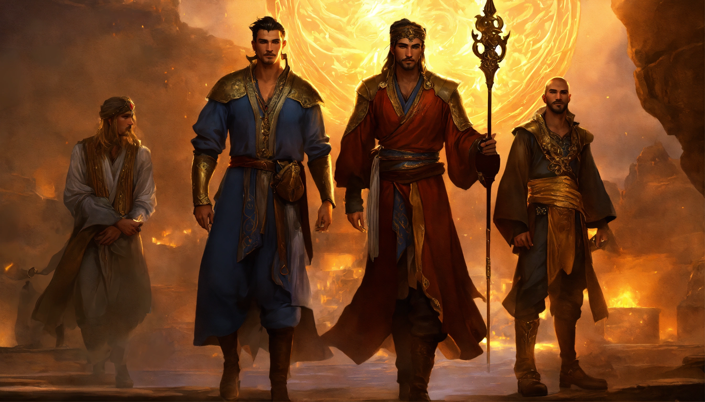 Lexica - 4 male genies, dao, effret, marid, djinn, fantasy art ...