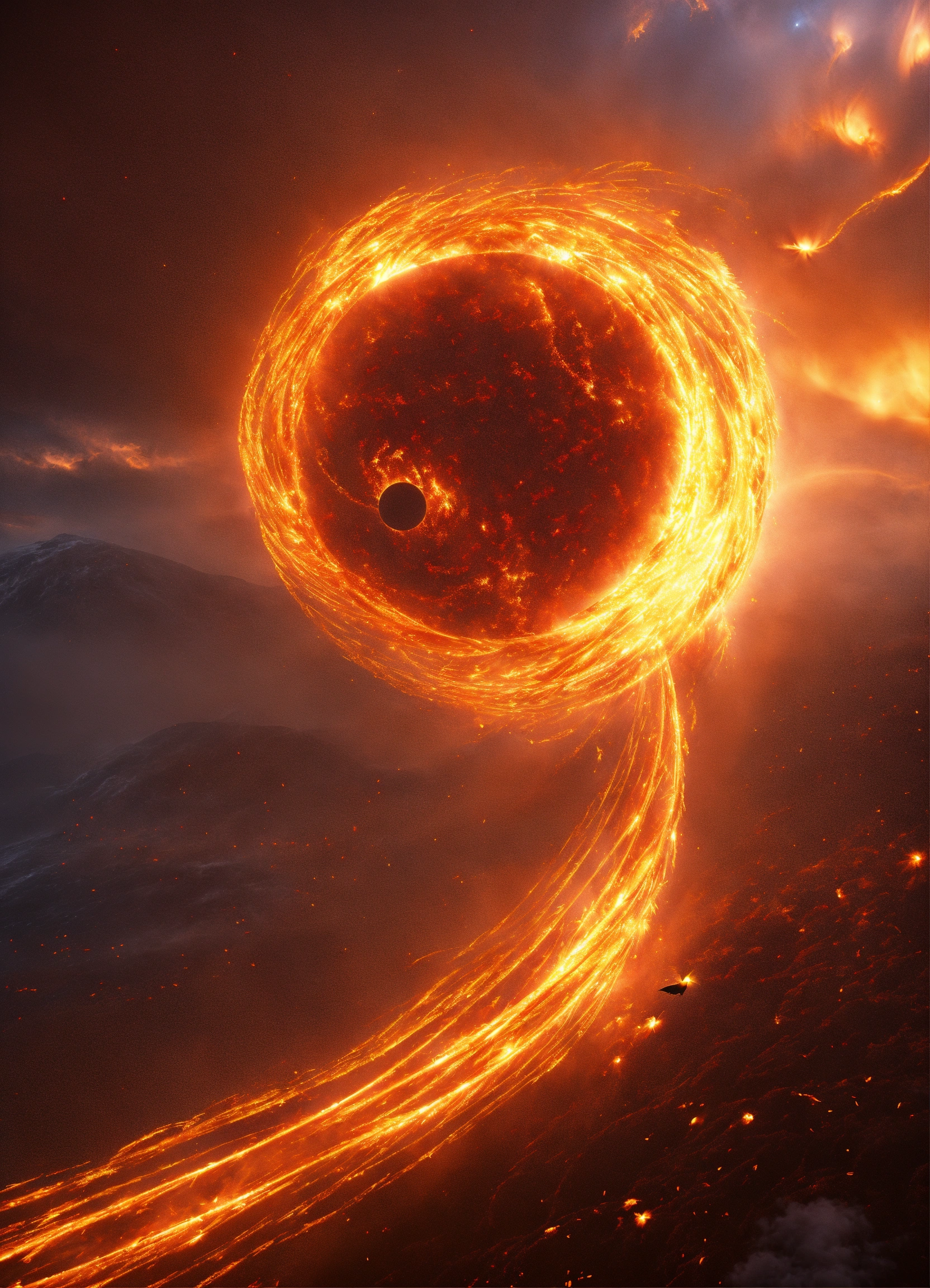 Lexica - 19. Solar Stormbird Its wings, portrayed in 8K Ultra 3D ...