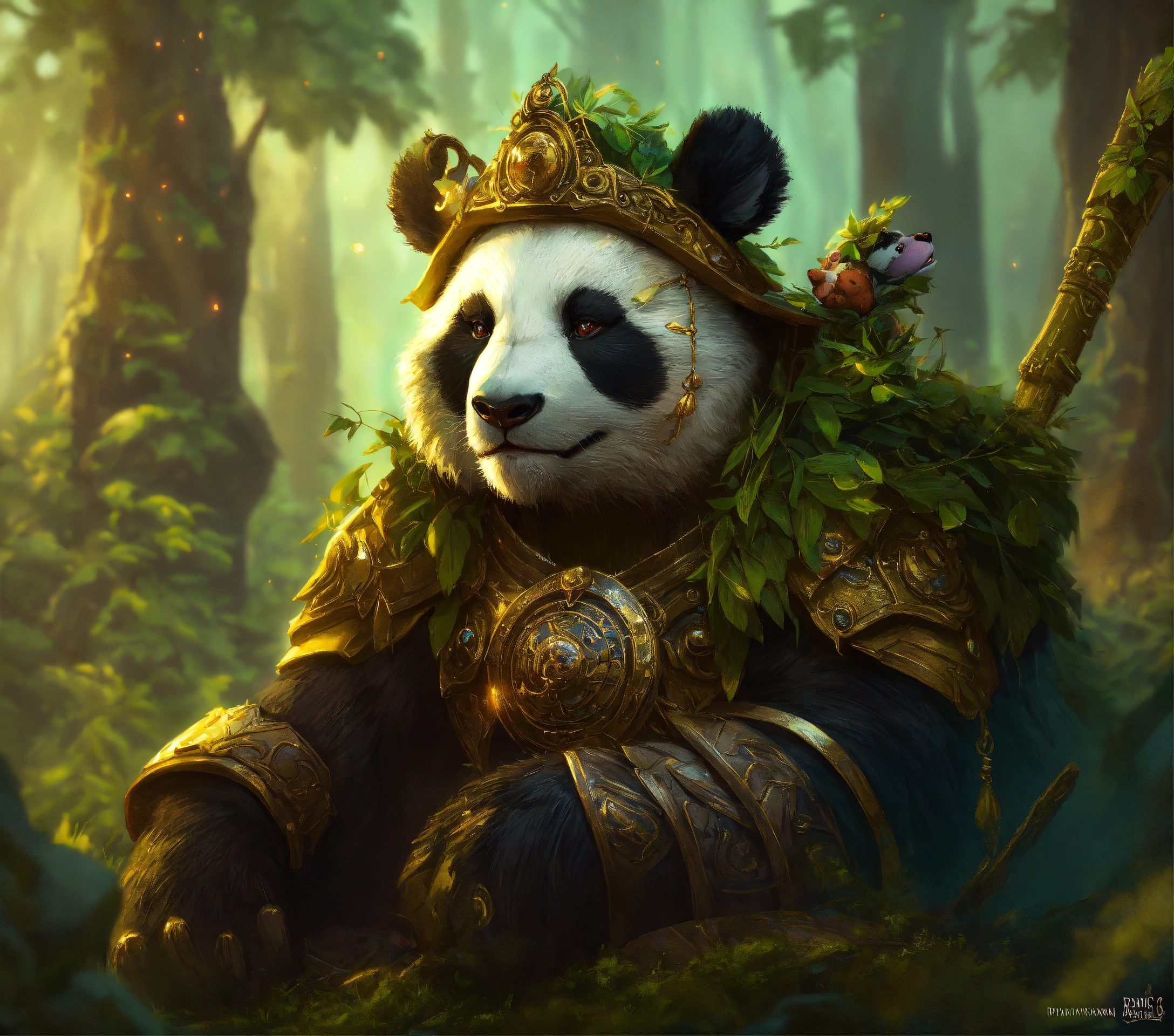 Lexica - Epic professional digital art of orc panda bear druid, radiant ...