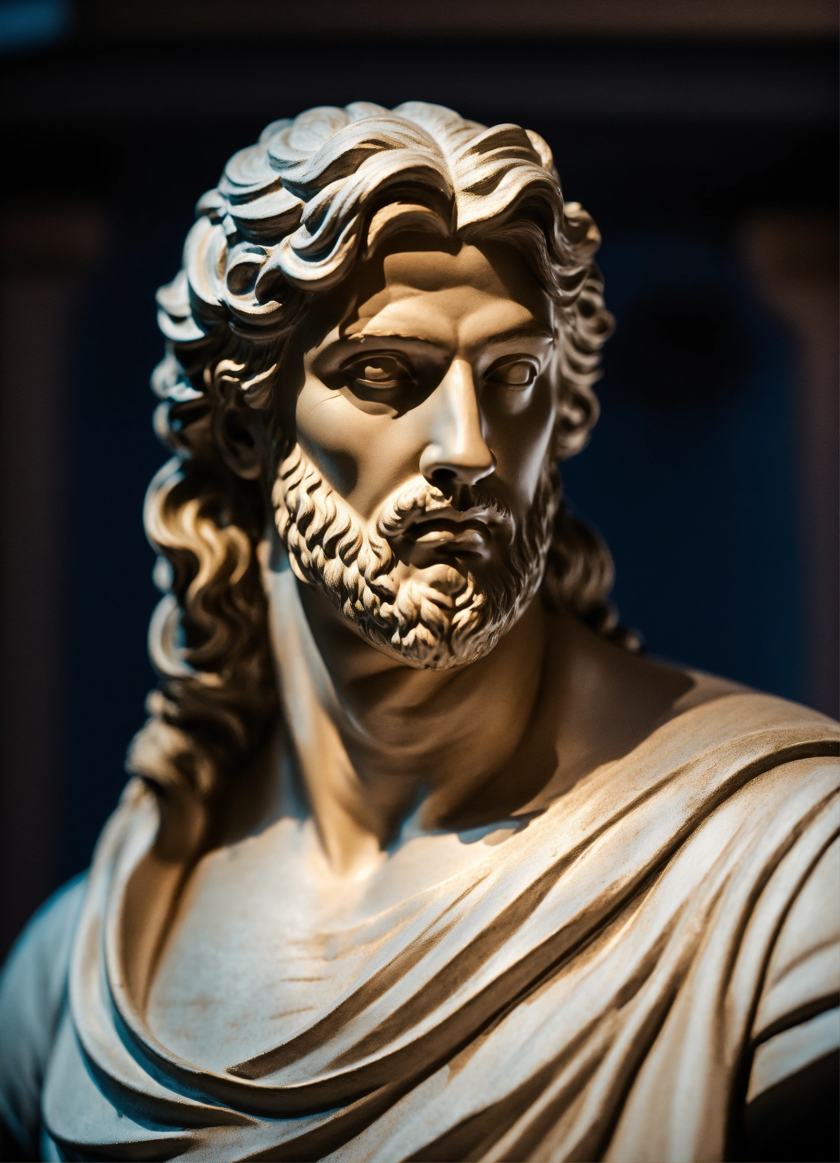 Lexica - Simple muscular greek god statue with middelparting hair with ...