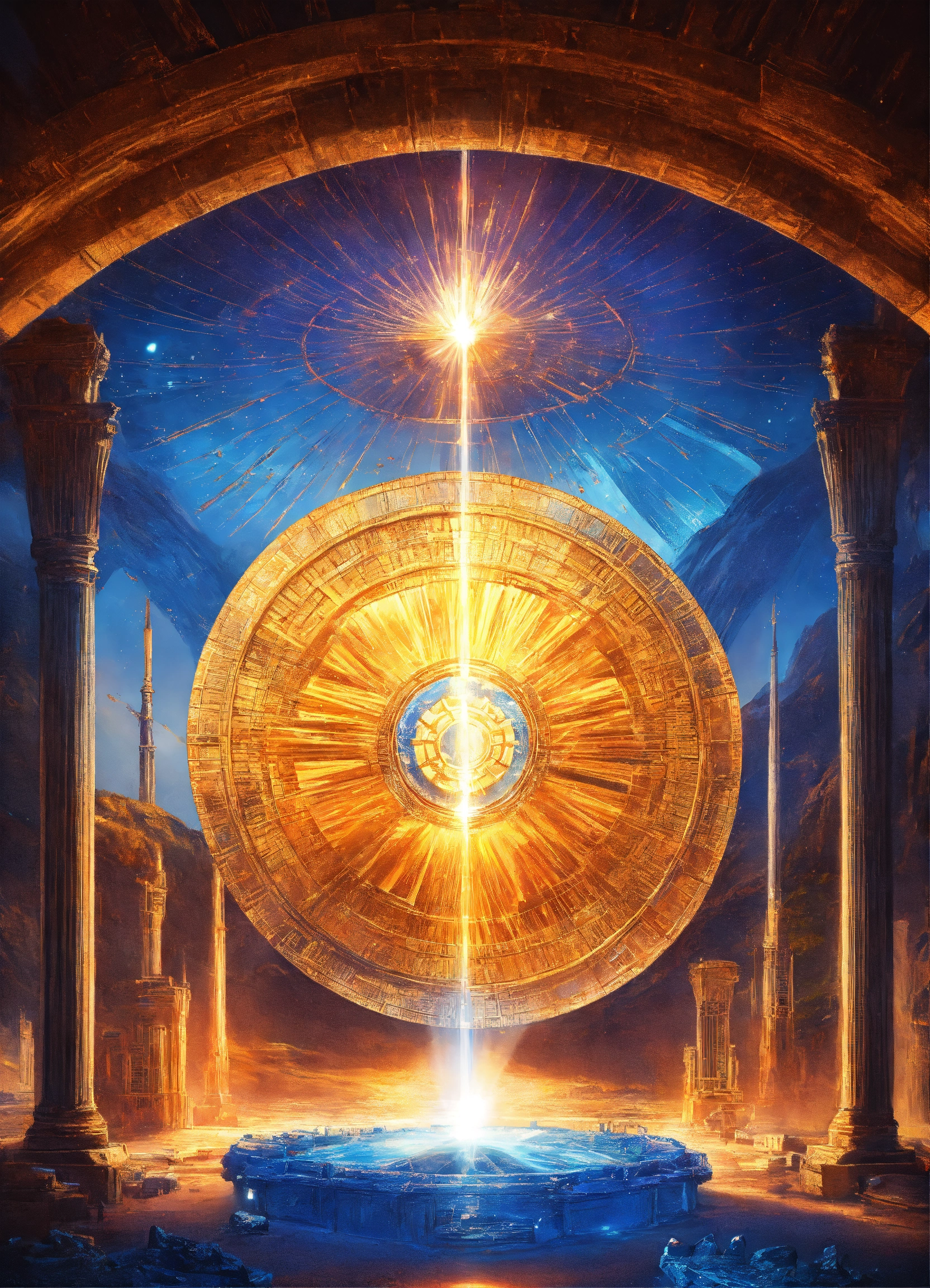 Lexica - Intensive blue ray of light, stargate, crystal clear