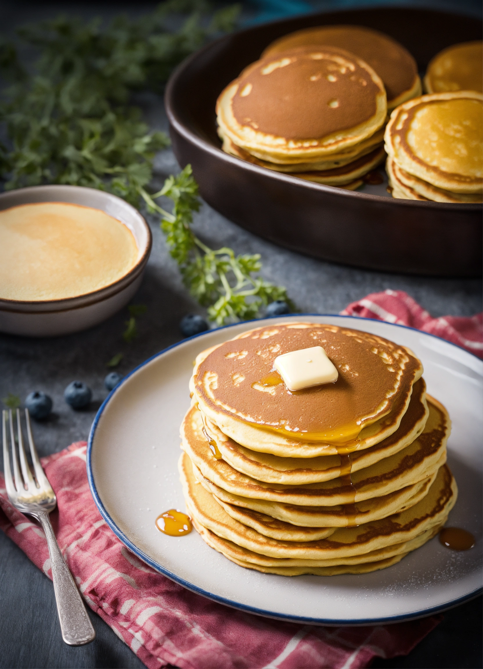 Lexica - A plate with delicious pancakes of the French brand Brioche ...