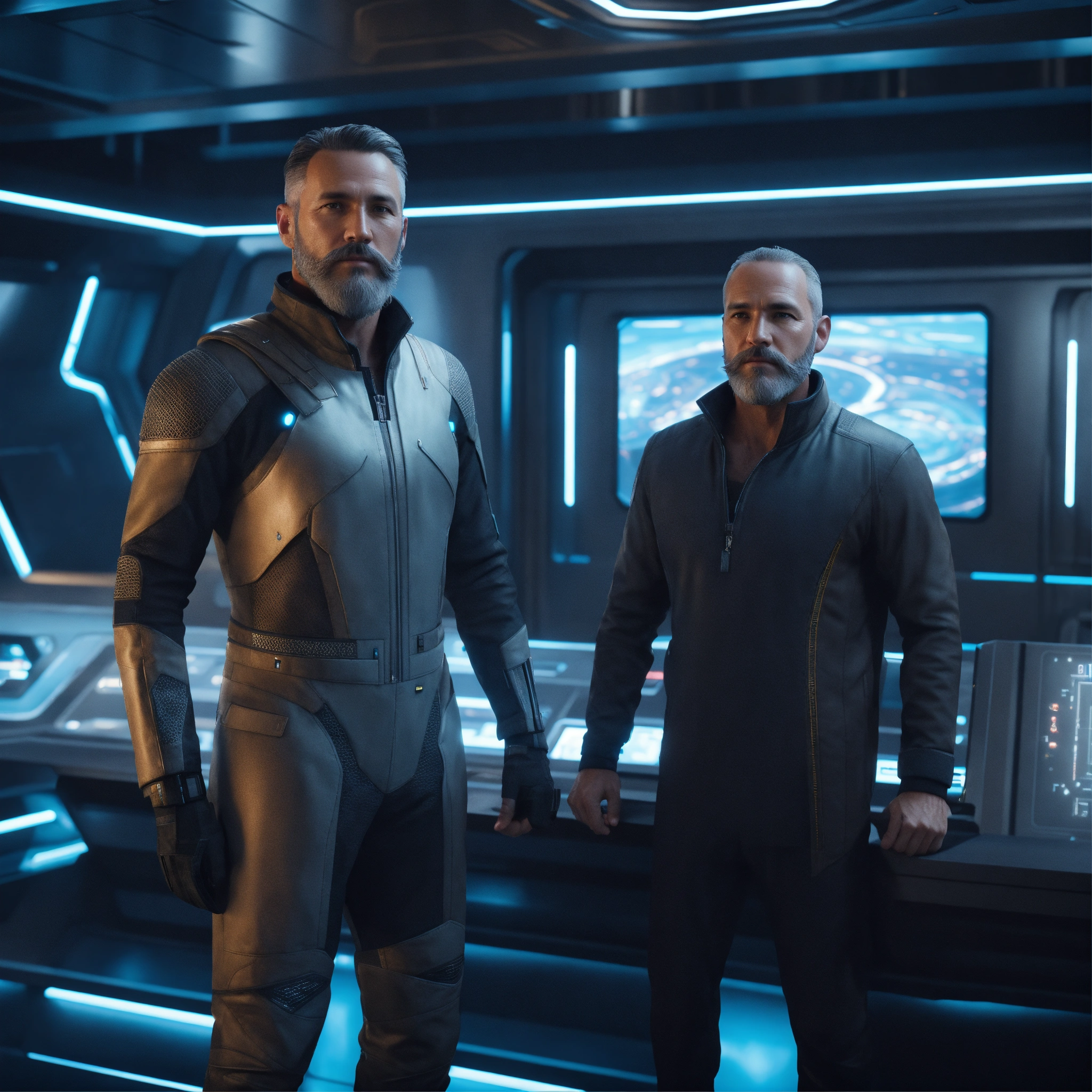 Lexica - 45 year old masculine man with trim beard and a 30 year old ...