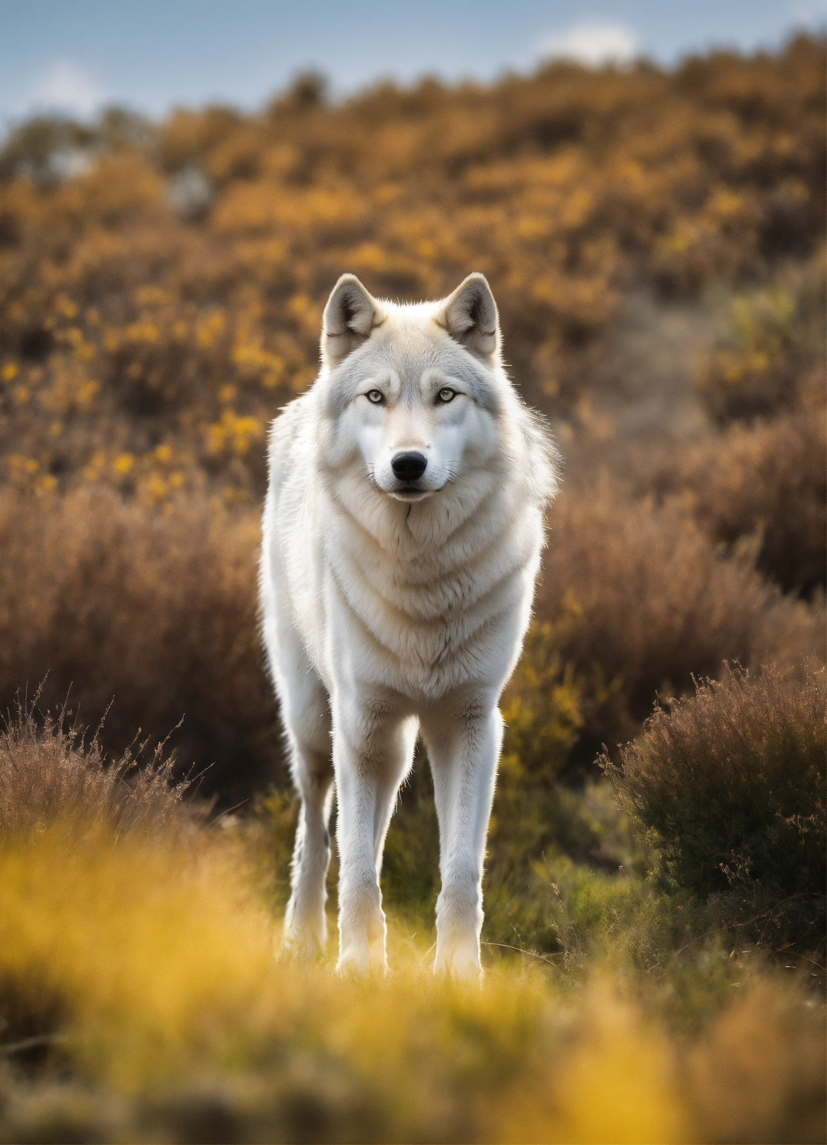 Lexica - A white wolf with a black spot that fades out on all sides ...
