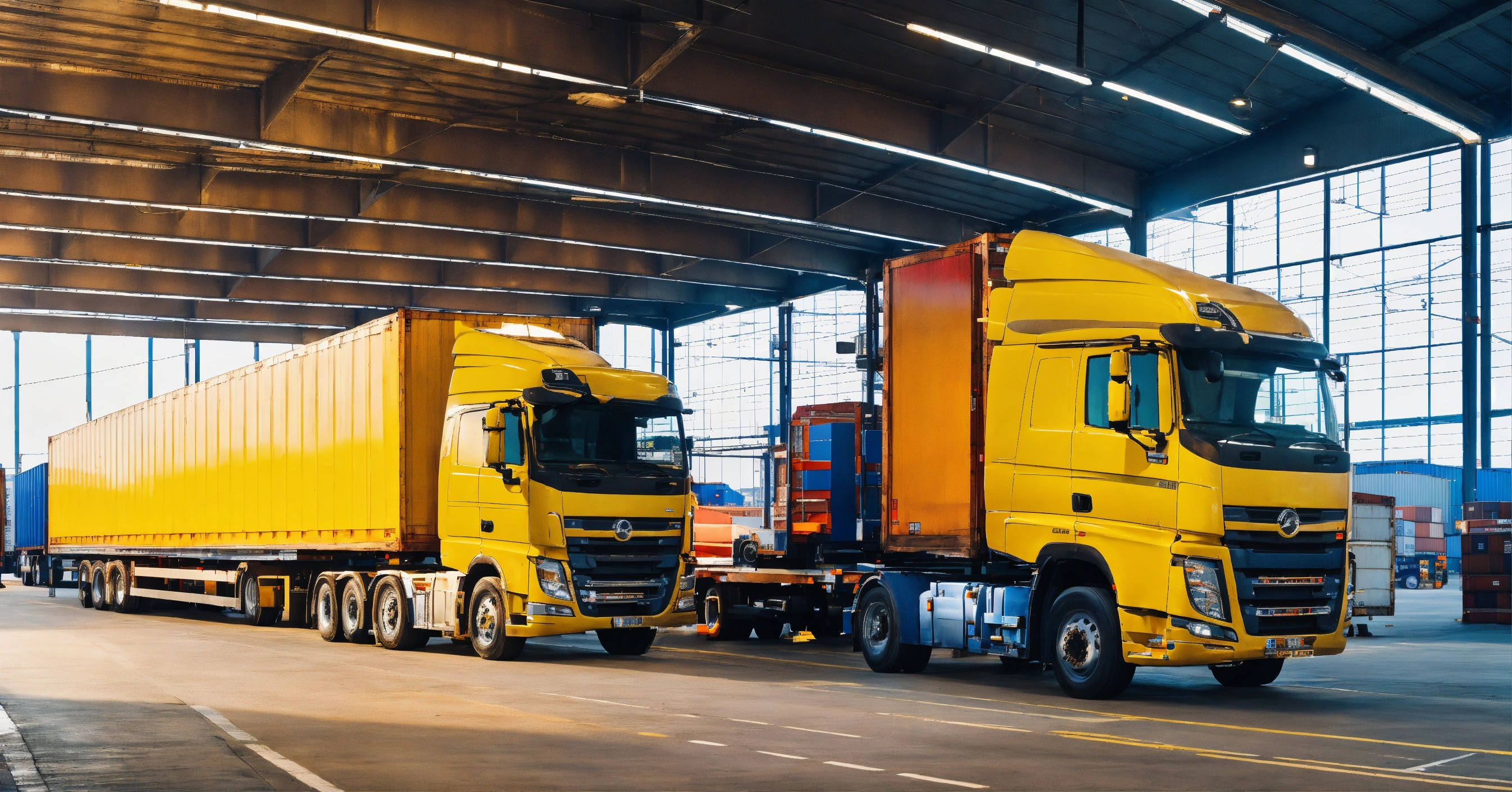 Lexica - Trucks with trailers at a checkpoint of a customs terminal ...