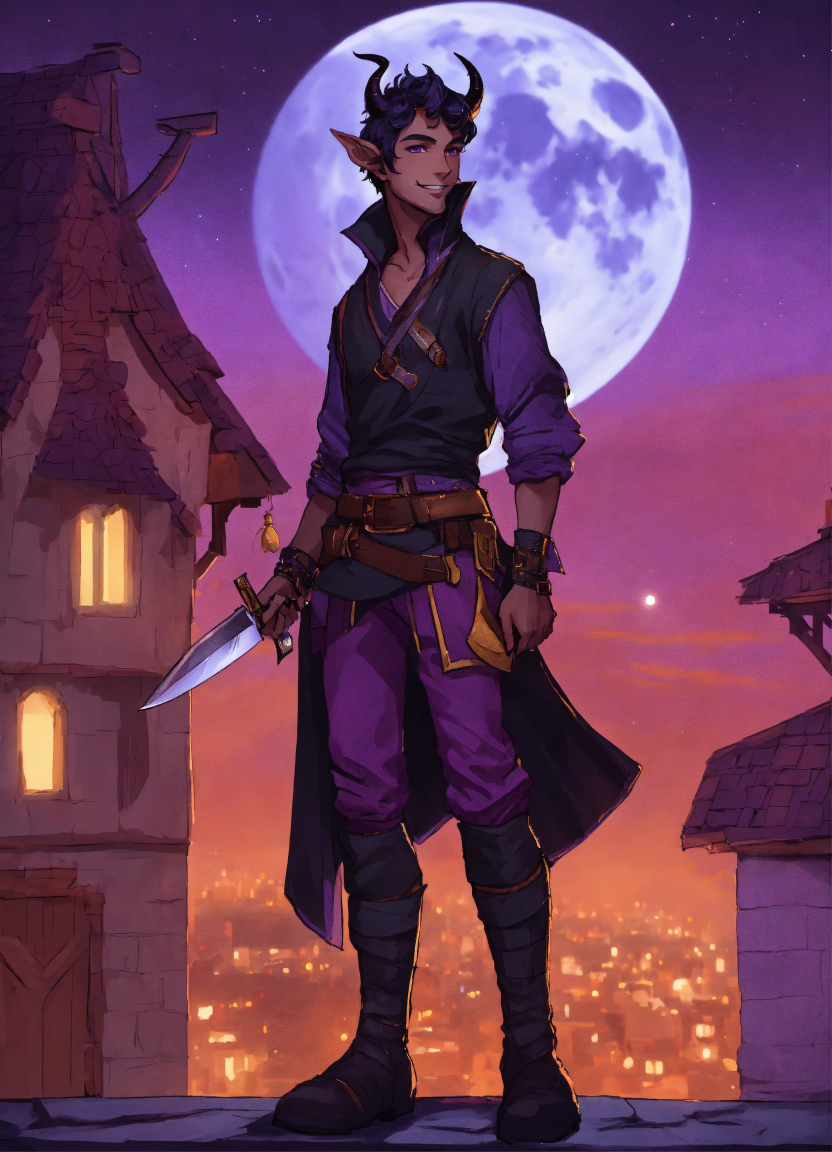 Lexica - Male young tiefling, pathfinder art style Full body! (Head to ...