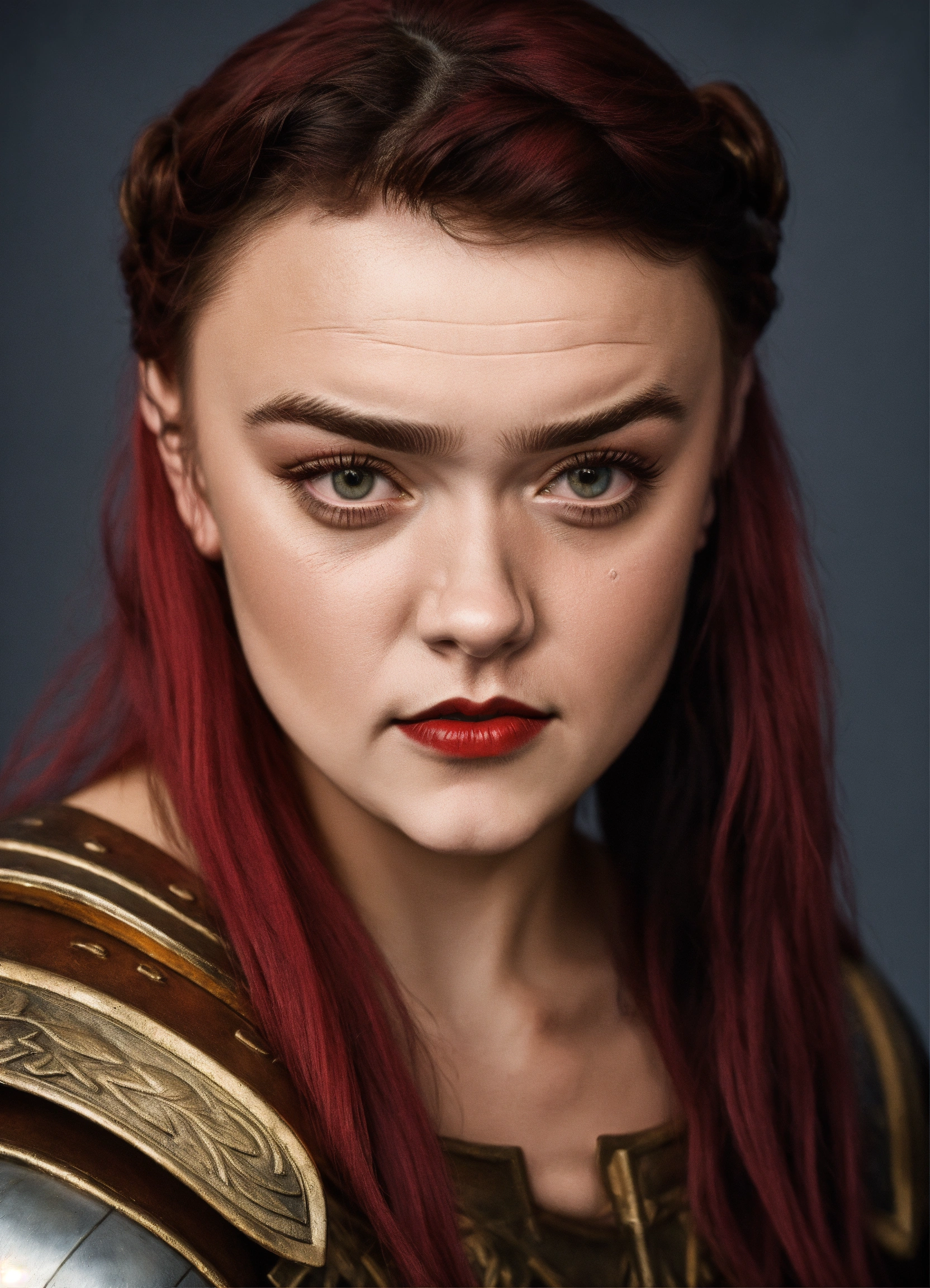 Lexica - Photo quality portrait of Maisie Williams Norse Valkyrie with ...