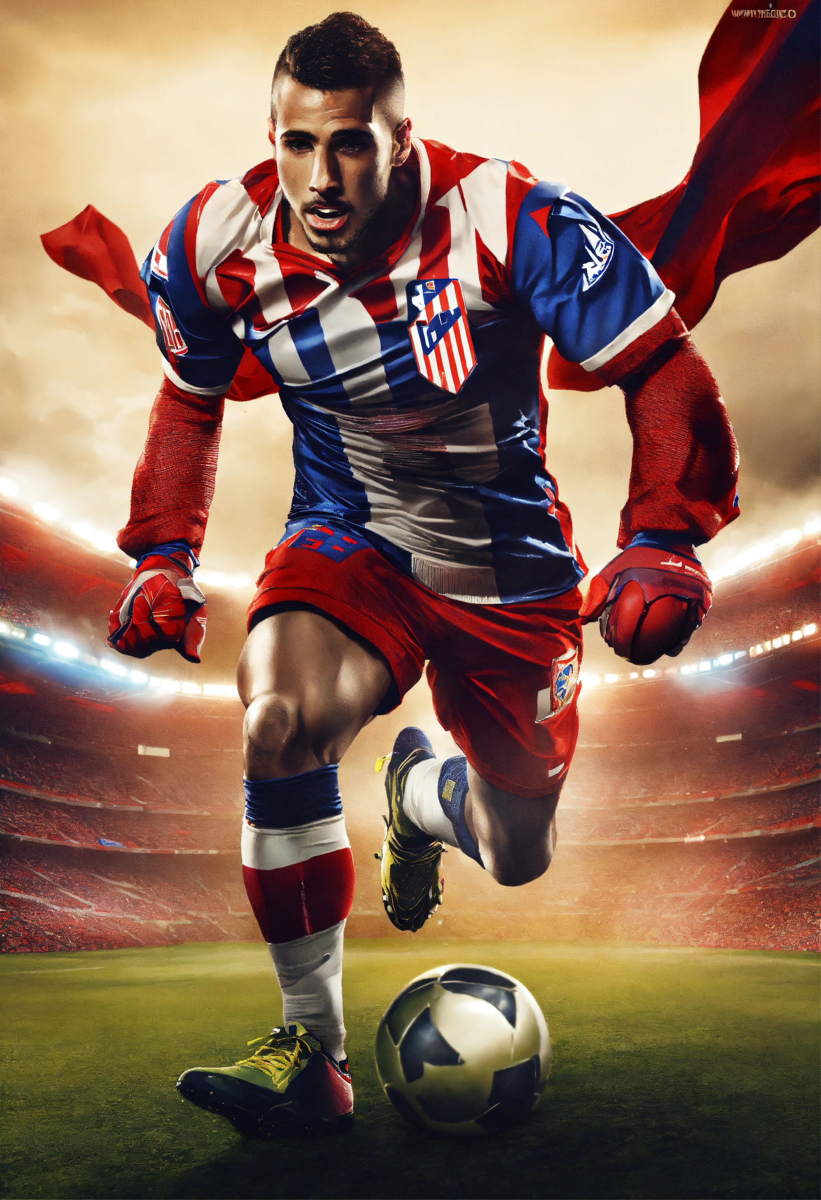 Lexica - A monster football player whit atletico de madrid equipement