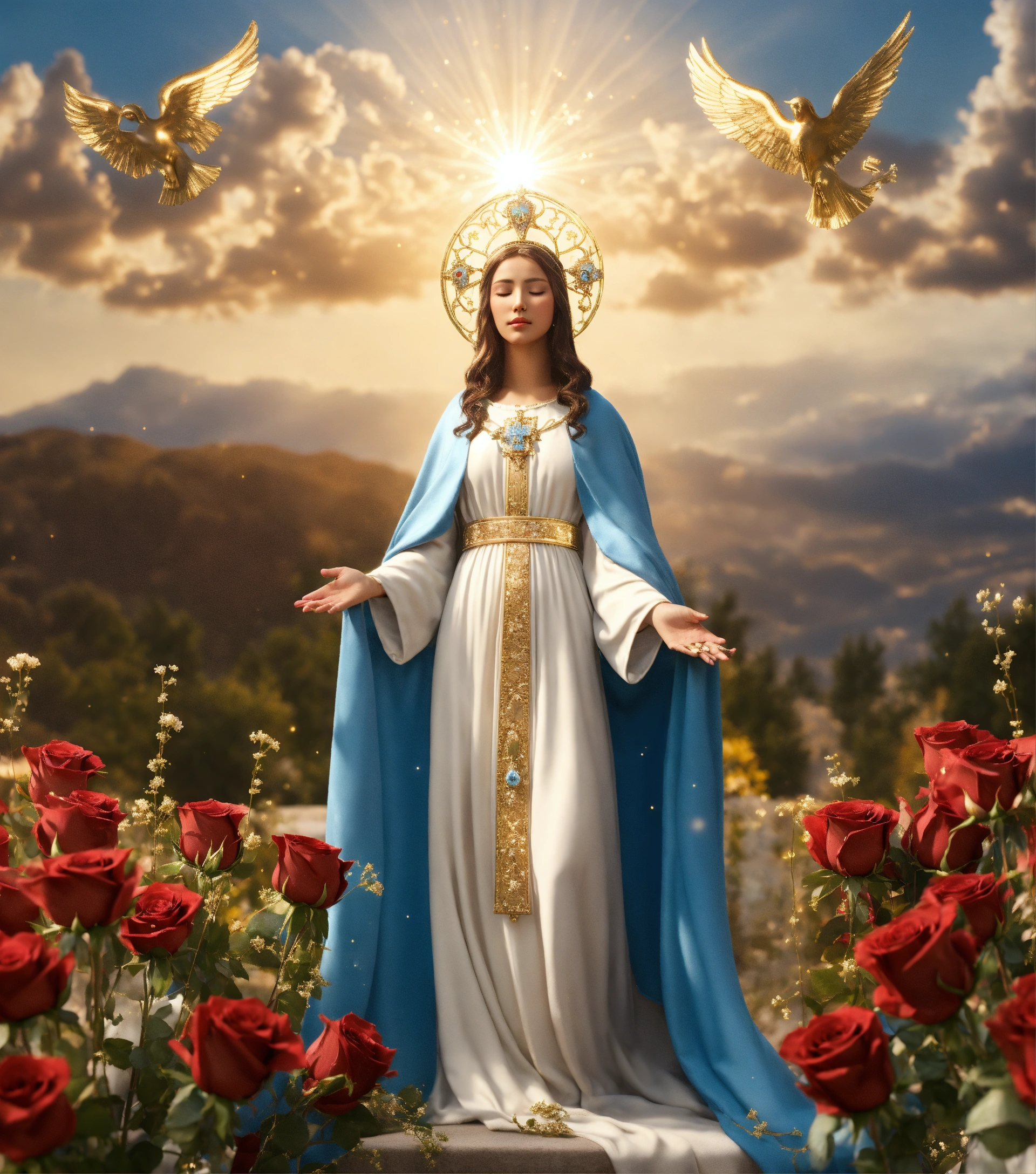 Lexica - Unreal engine render of a Beautiful 16k Mary Mother of Jesus ...