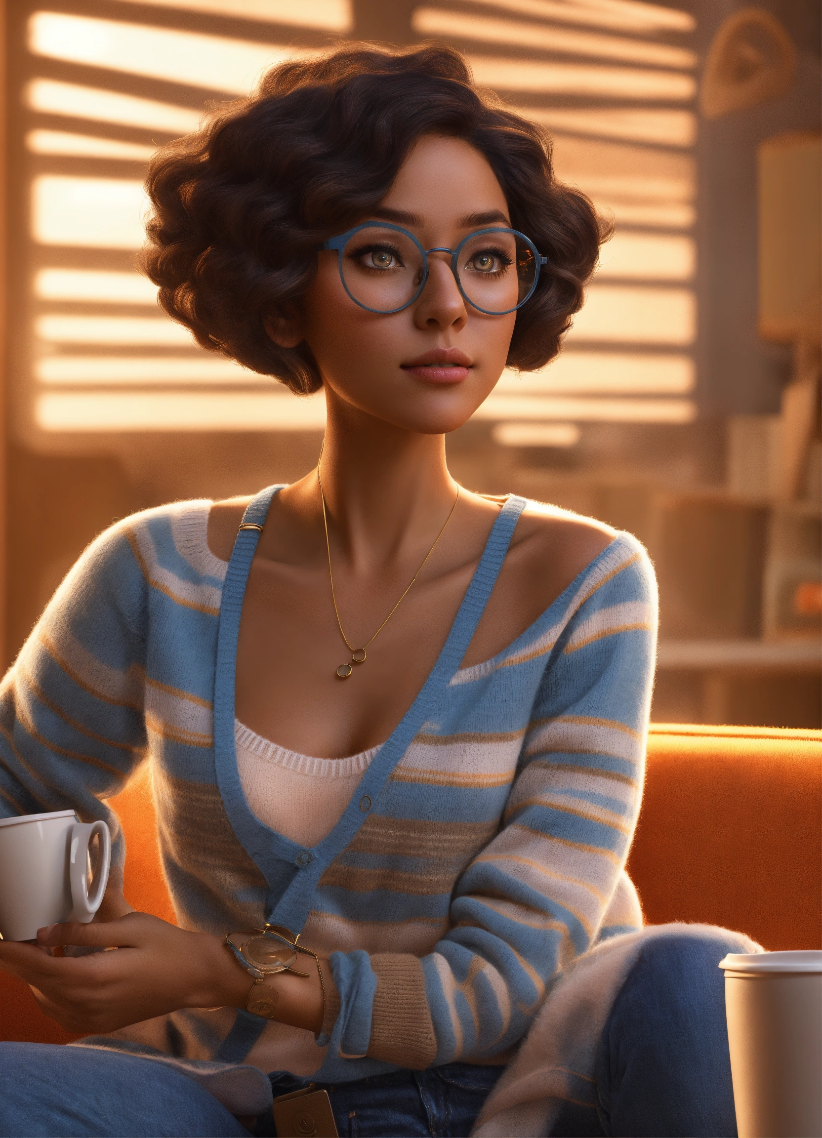 Lexica - Create a 3D rendered image of a stylized, animated female ...