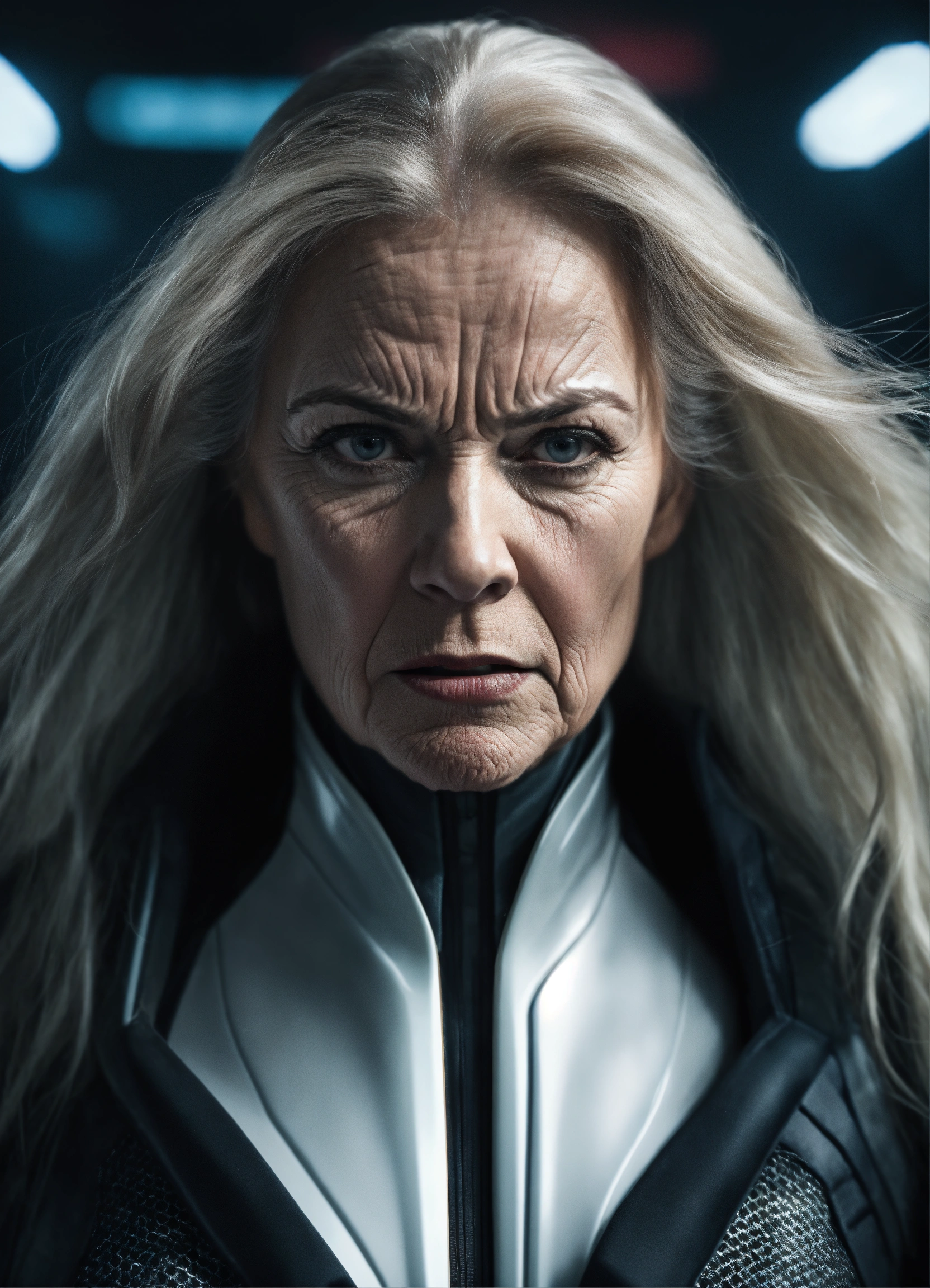Lexica - A realistic photograph of a white scary 50-year-old woman ...