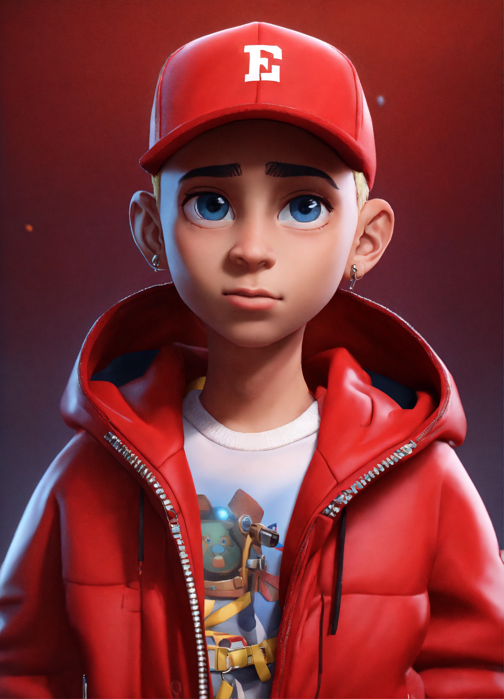 Lexica - Cartoon realistic Eminem rapper in red jacket, disney style ...