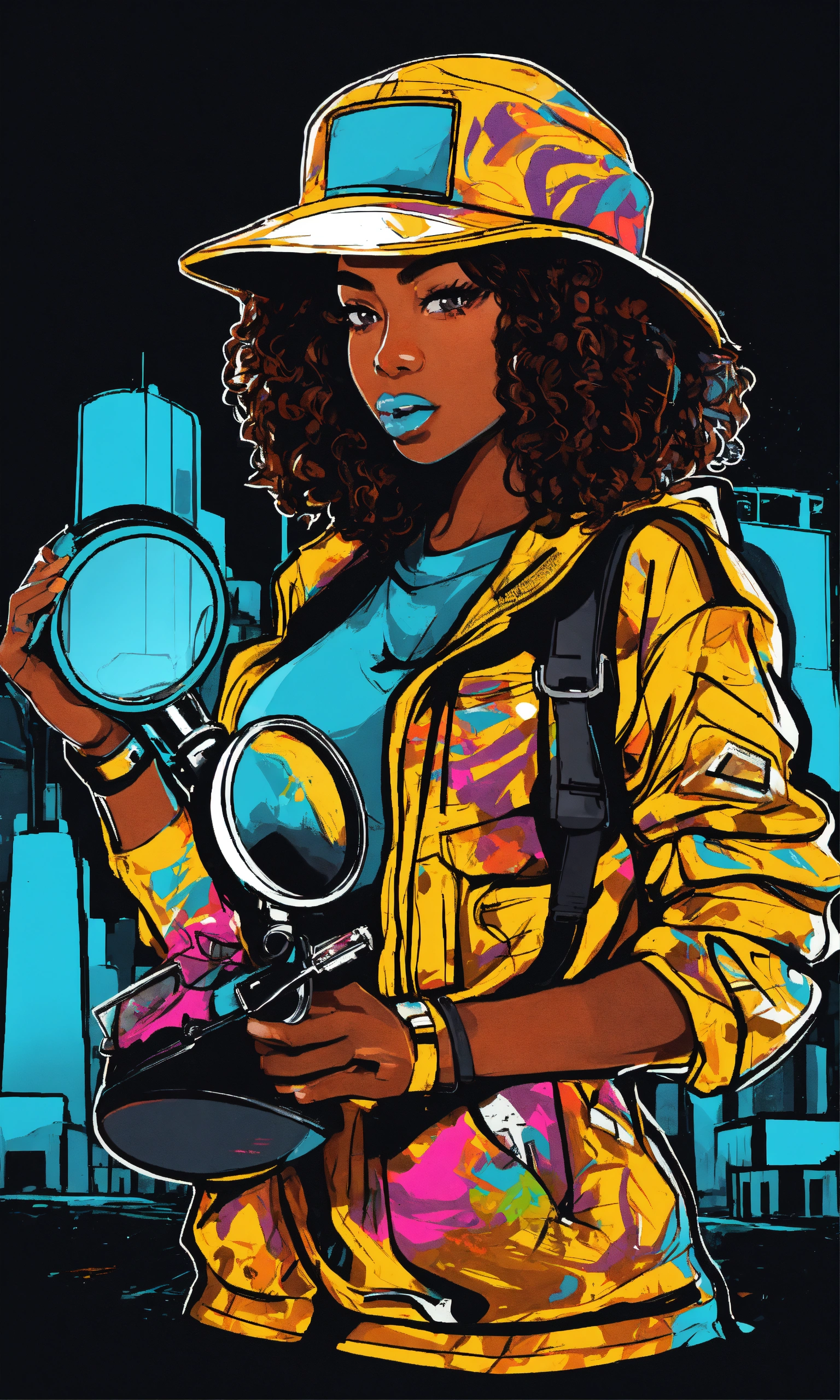 Lexica - Graffiti Urban Explorer Black Woman in graffiti-adorned ...