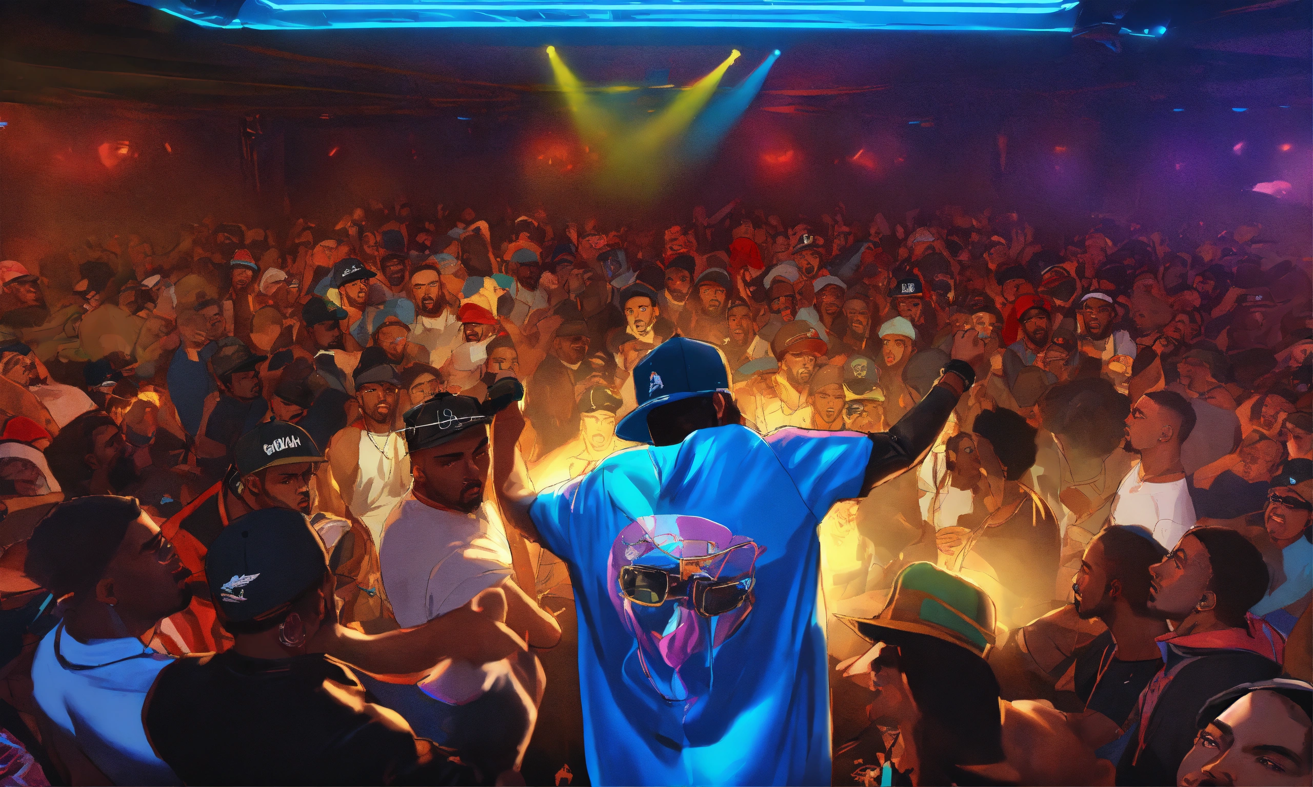 Lexica - Birdseye view Pop art, hyperrealist portrait of battle rapper ...