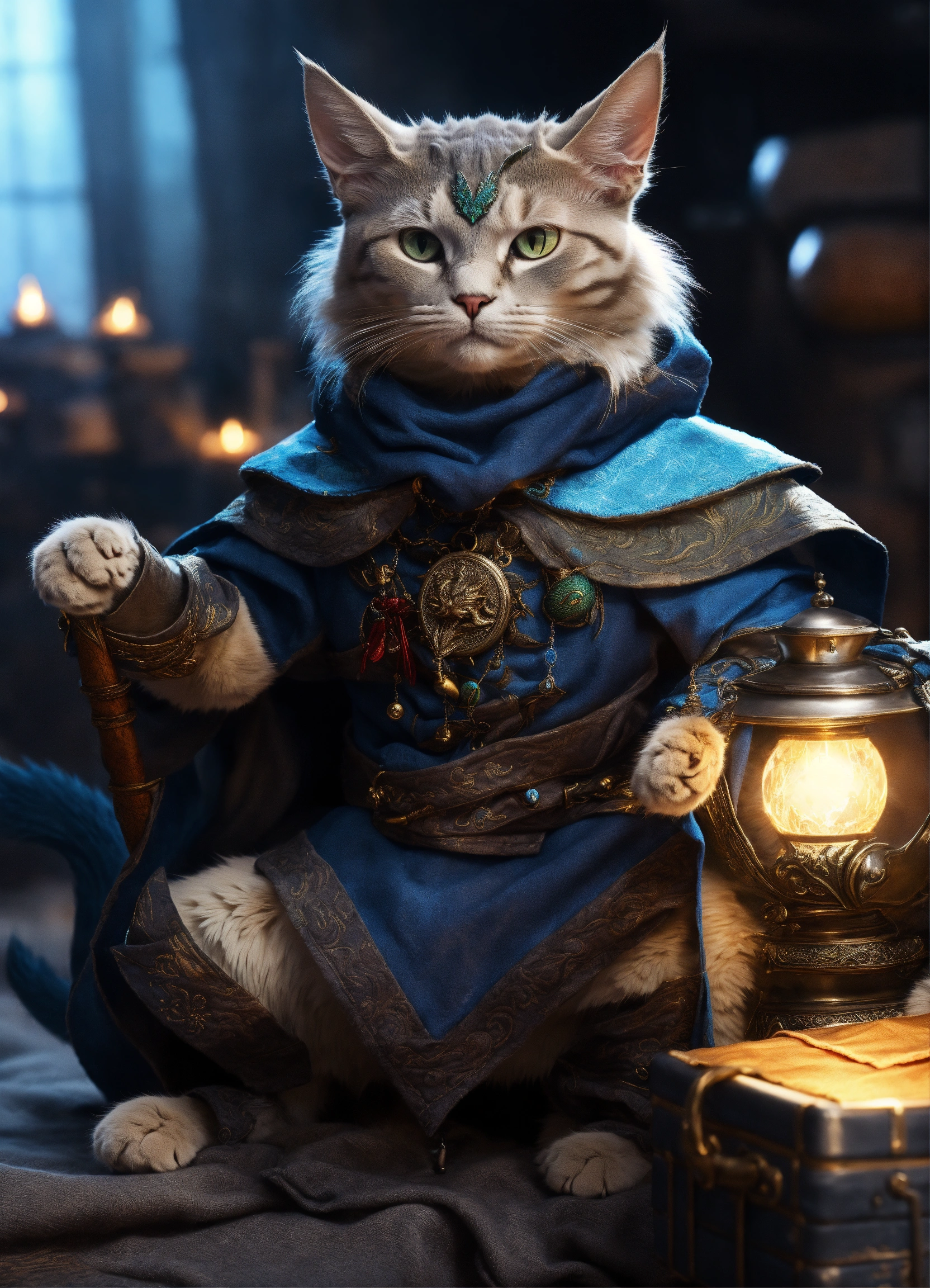 Lexica - Sorcerer Cat Humanoid Furry with Silver Dragon Claws and ...