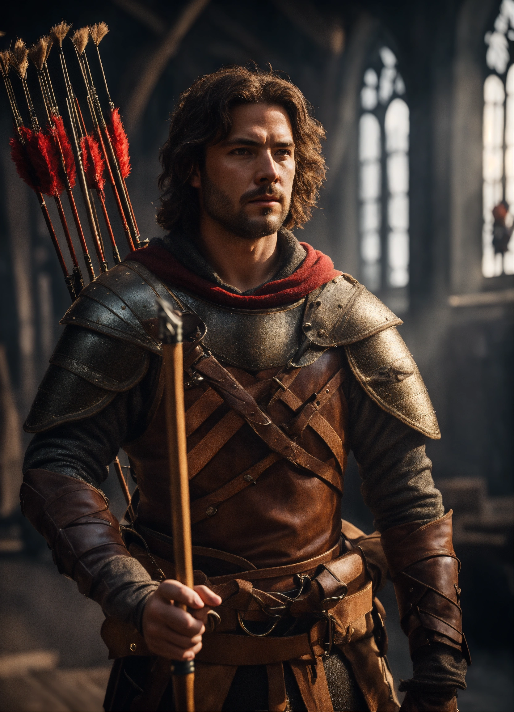 Lexica - A realistic full body portrait of a medieval Archer, neutral ...