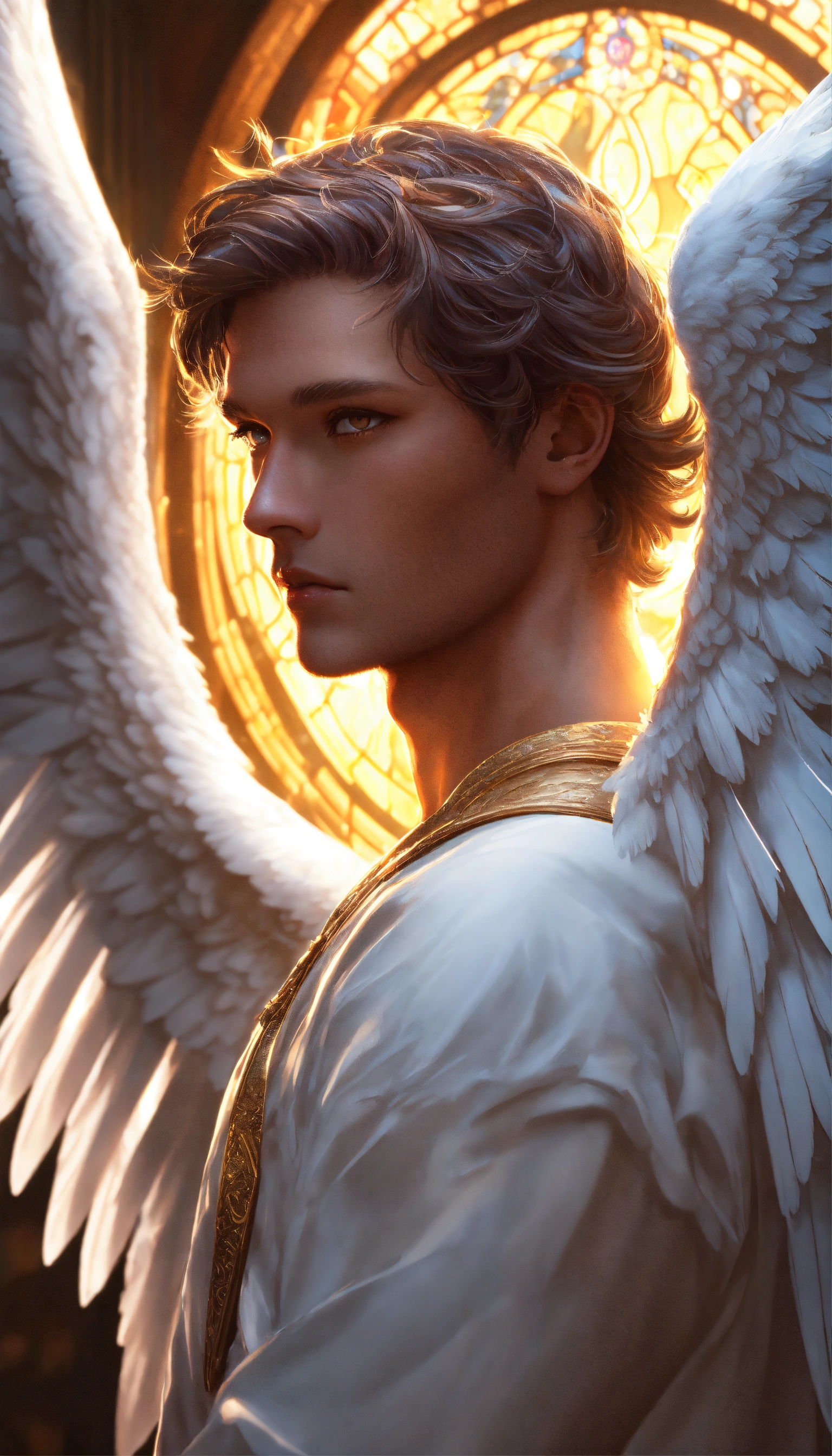 Lexica - Male angel, wings, surreal, headshot, digital painting, art ...