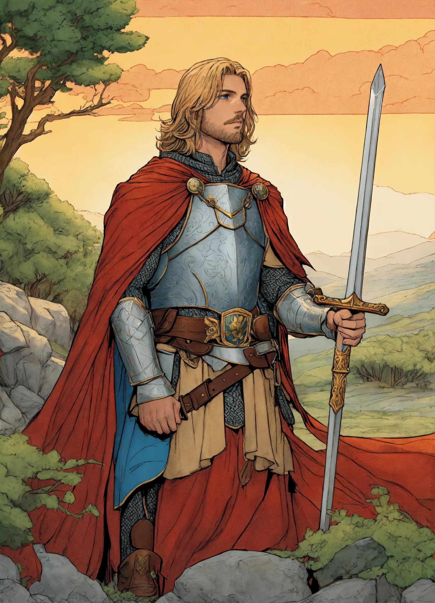 Lexica - King Arthur in Camelot, fantasy artwork, by Frank Cho, color ...