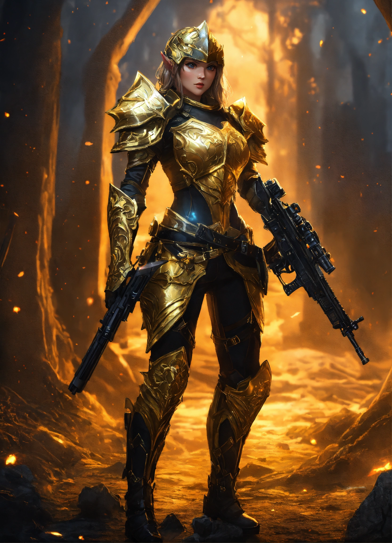 Lexica - Female fantasy character wearing heavy fantasy elven armor ...