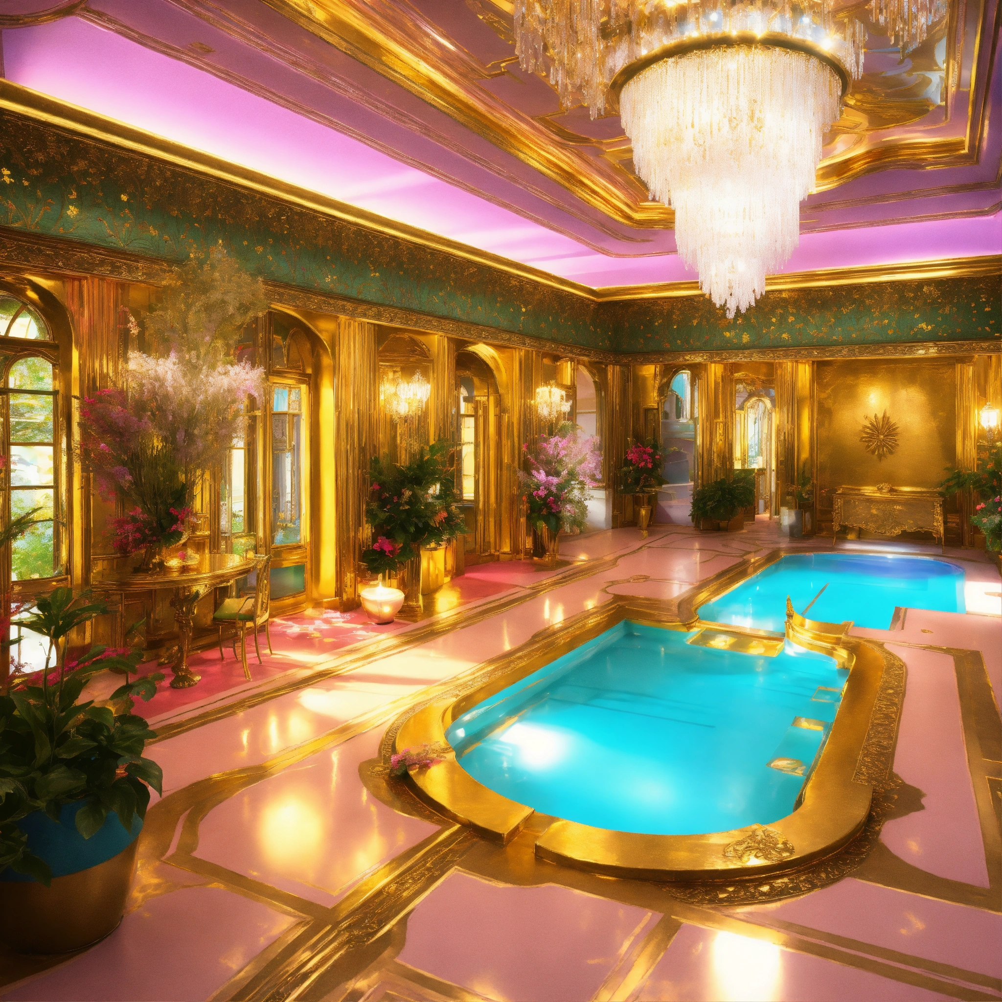 Lexica - Futuristic beautiful French mansion interior glamorous ...