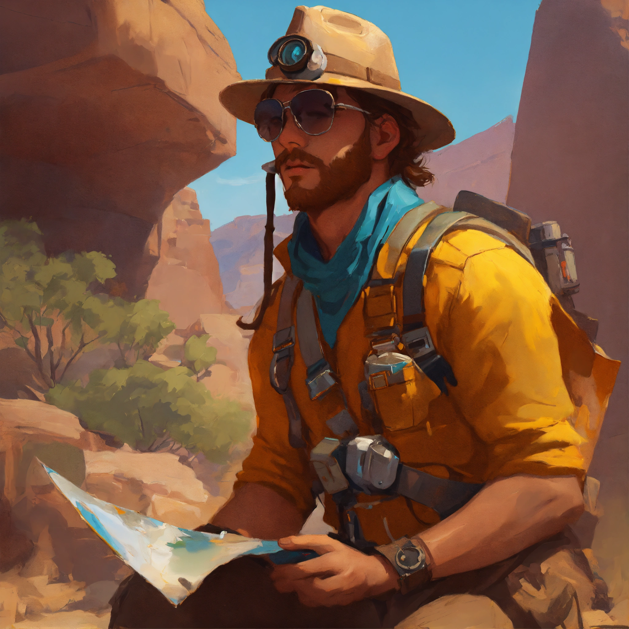 Lexica - Adventure explorer archaeologist, oil paint, 2D illustration ...