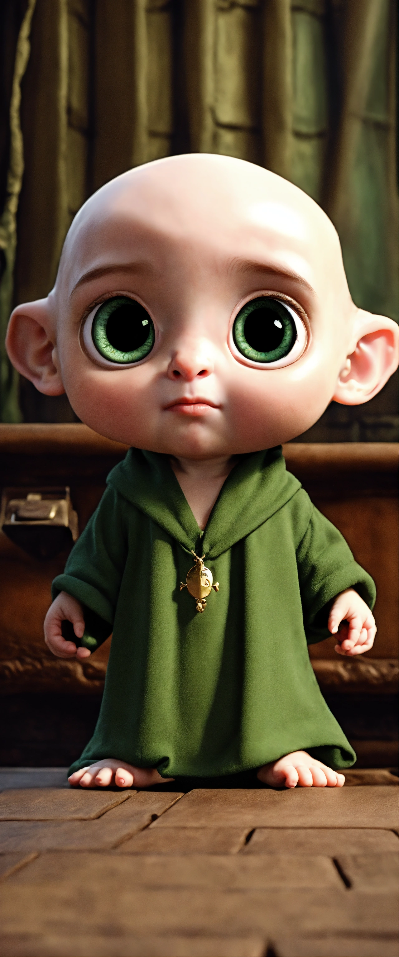 Lexica - Voldemort as a cute baby, cartoon effect, very big eyes. More ...