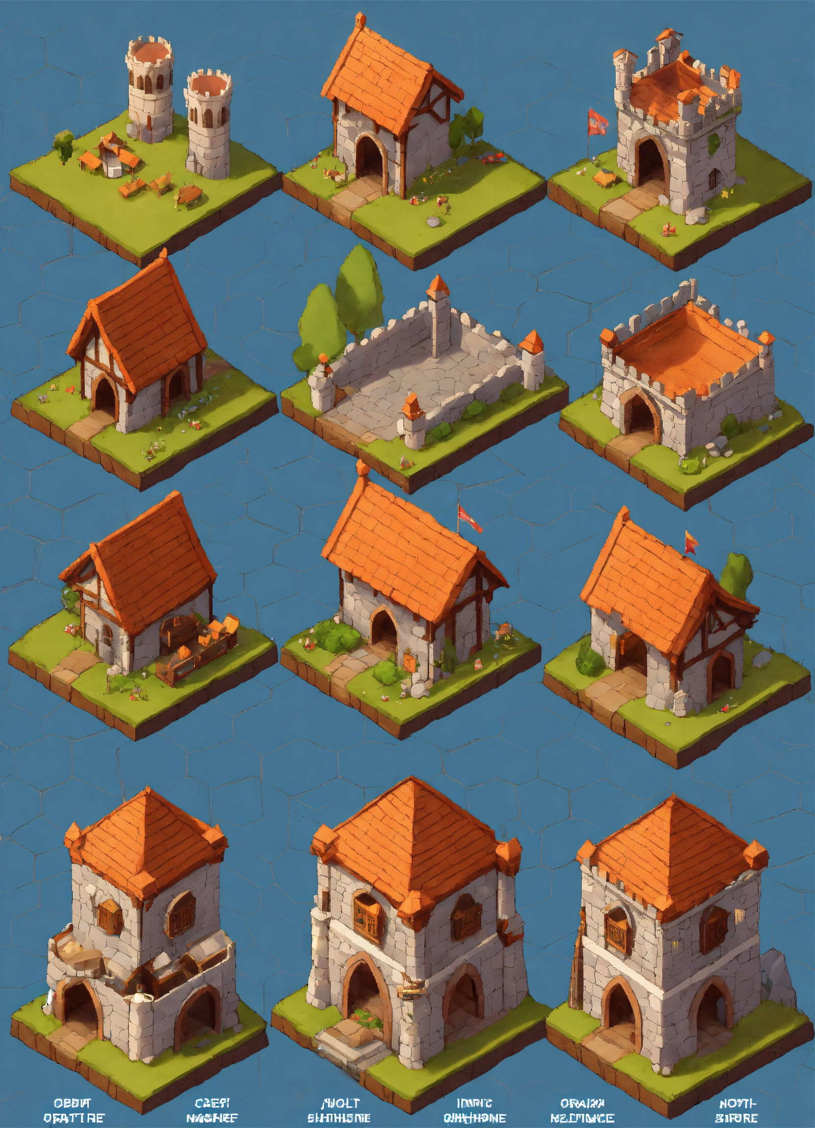Lexica - Isometric, orthographic, seamless medieval castle game ...