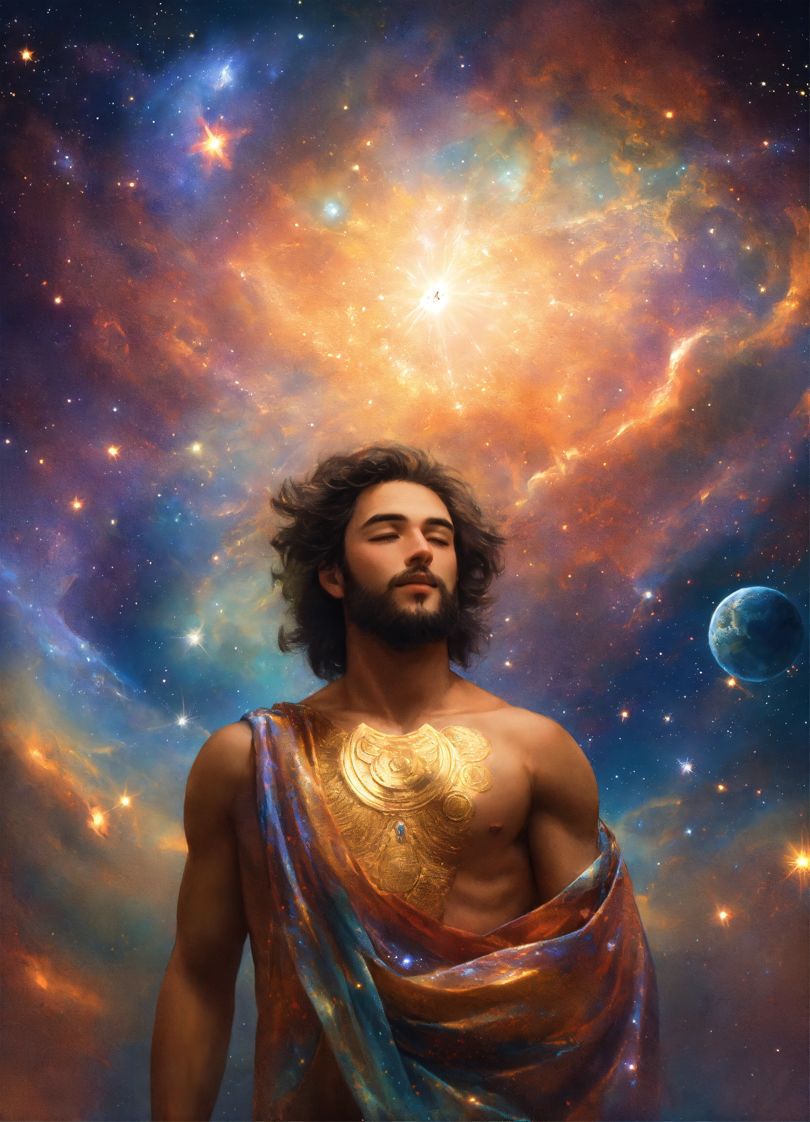 Lexica - "Create an a real image of a joyful and angelic-looking man ...