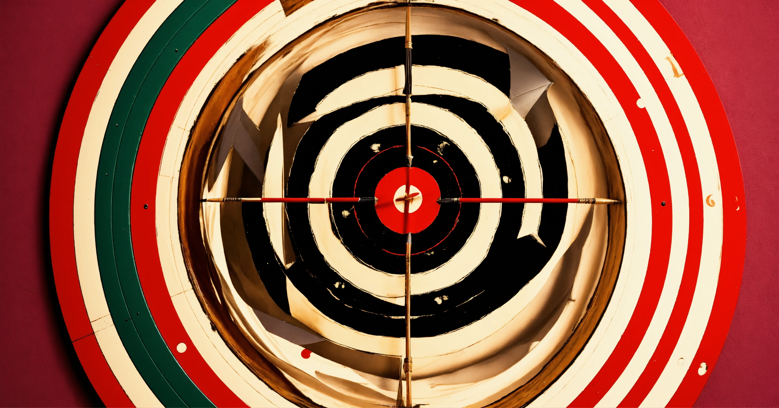 Lexica - Arrow landing inside the bullseye. Target side view