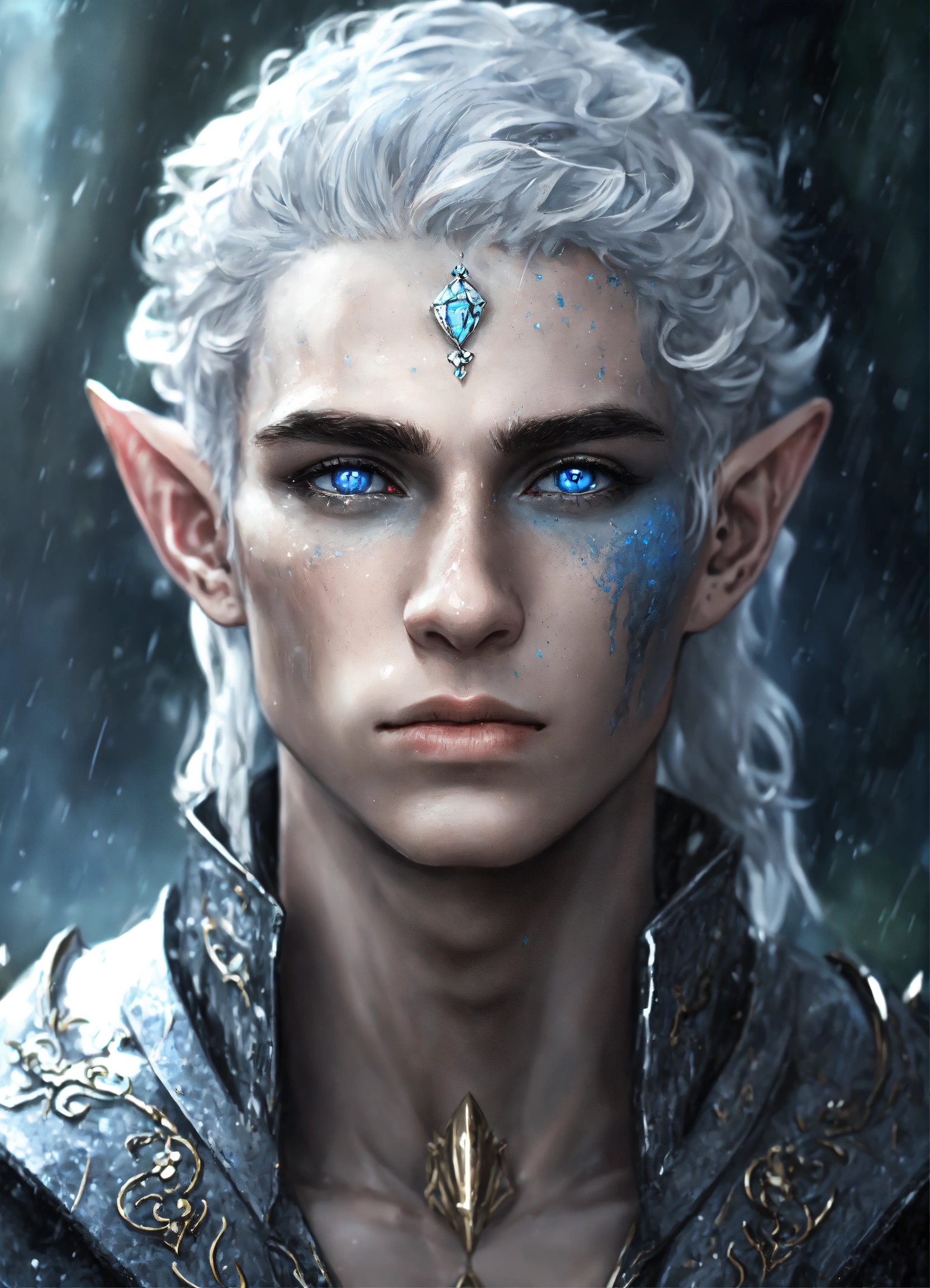 Lexica - Fantasy portrait of a ash-grey skinned elf, masculine ...