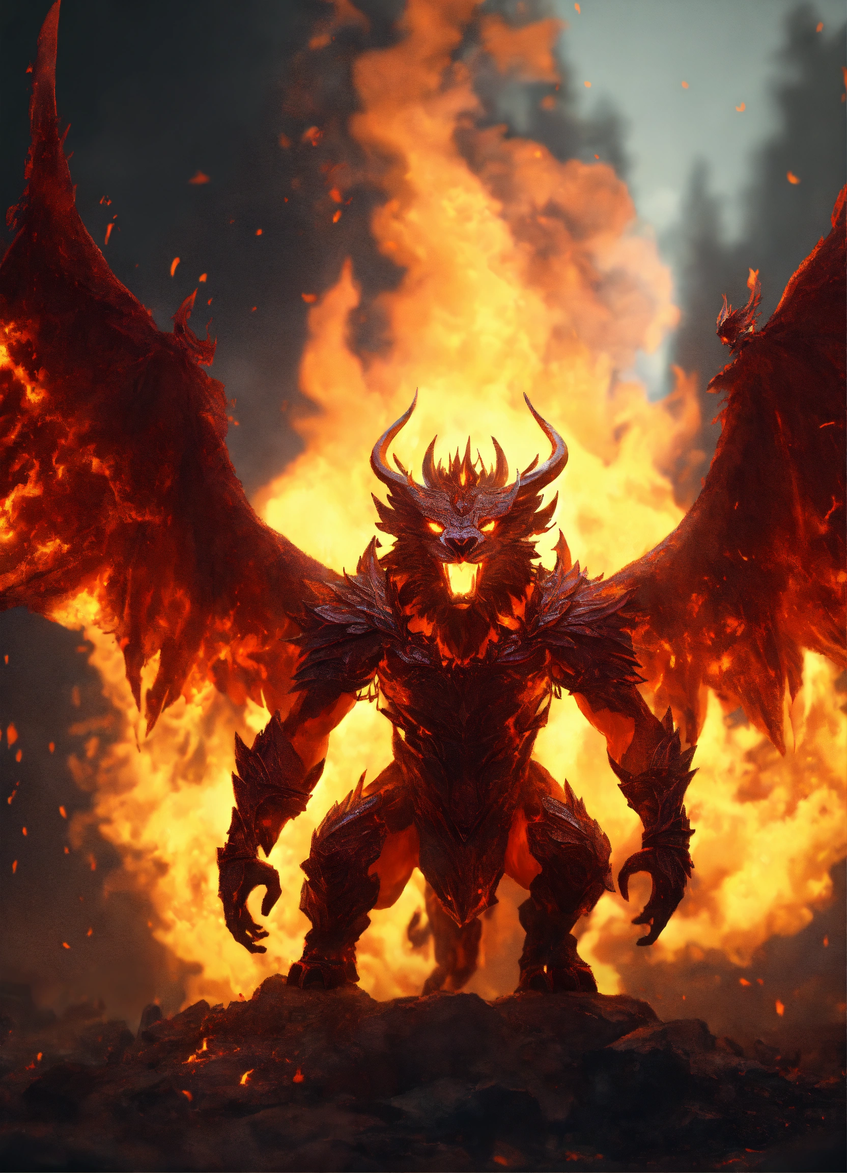 Lexica - A fire mythical creature, 8k, Unity.