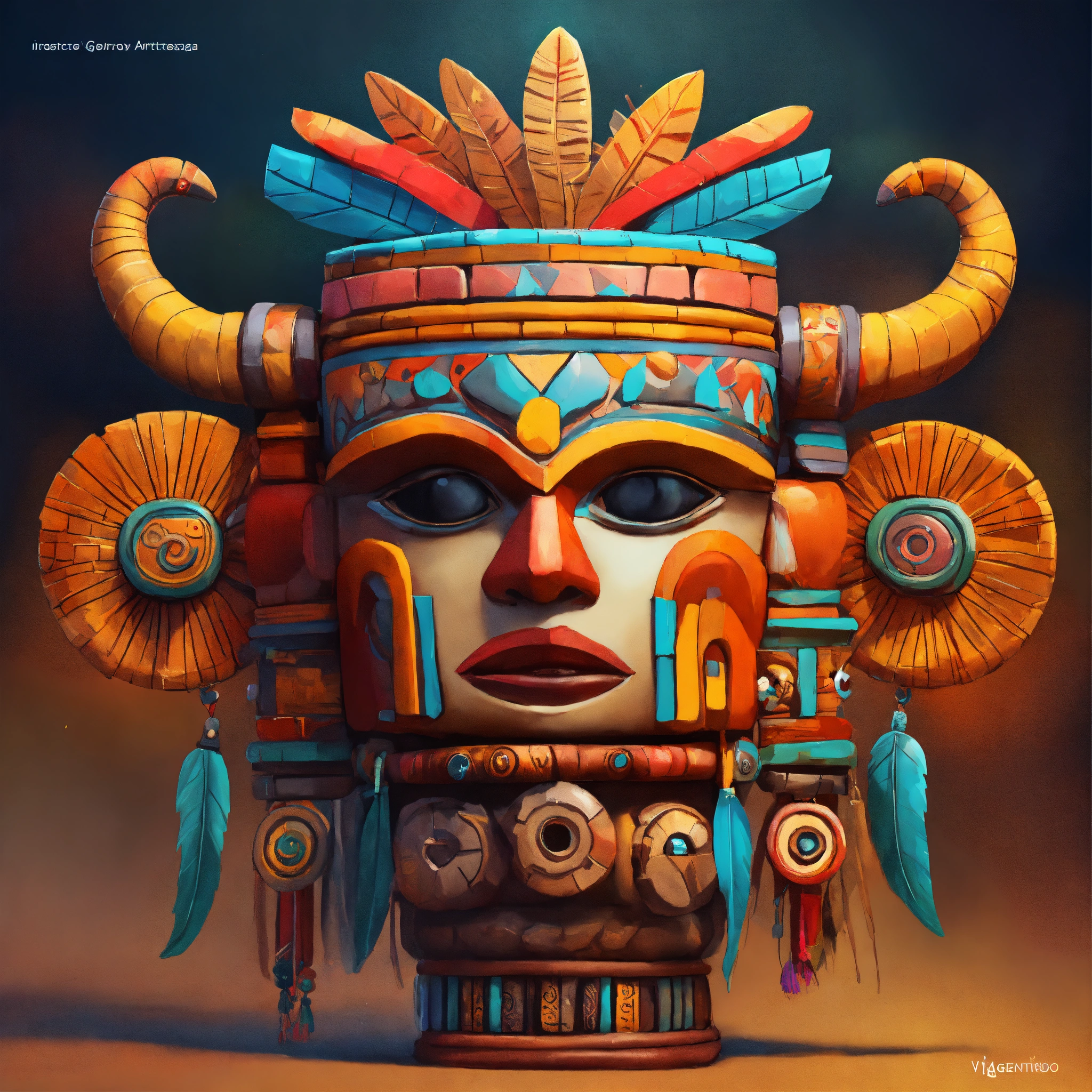 Lexica - Aztec totem artefact, isolate object, realistic cartoon oil ...