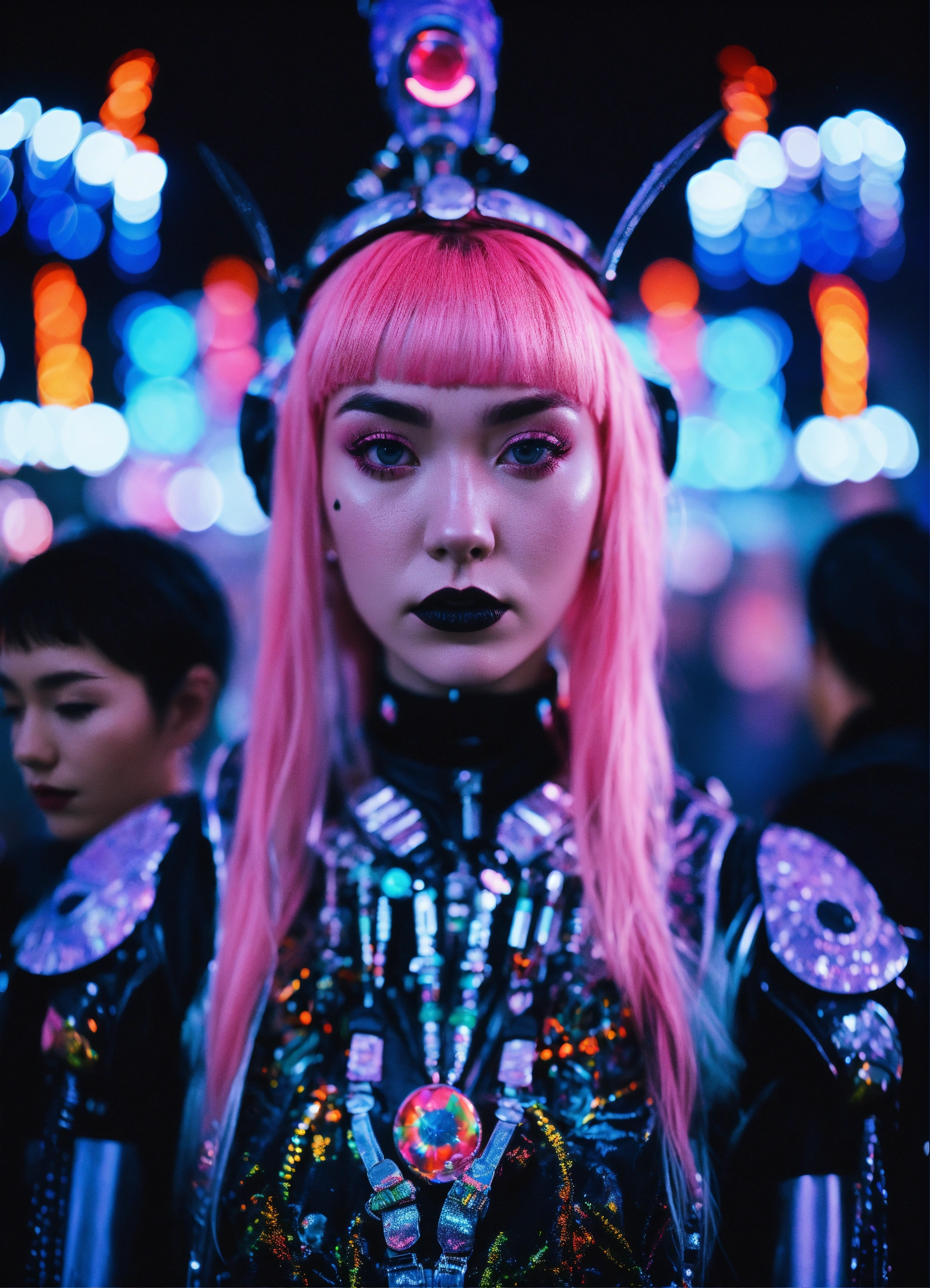 Lexica - Photorealistic 3D portrait Grimes Alien Mech Angels in Goth ...