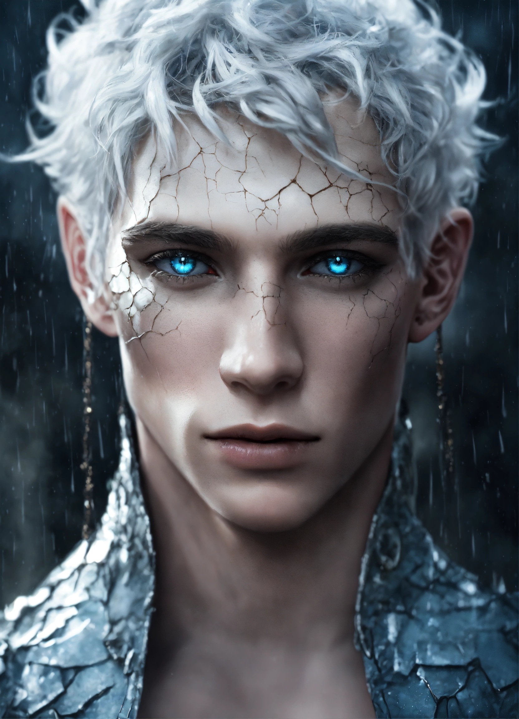 Lexica - Fantasy portrait of a ash-grey skinned elf, masculine ...