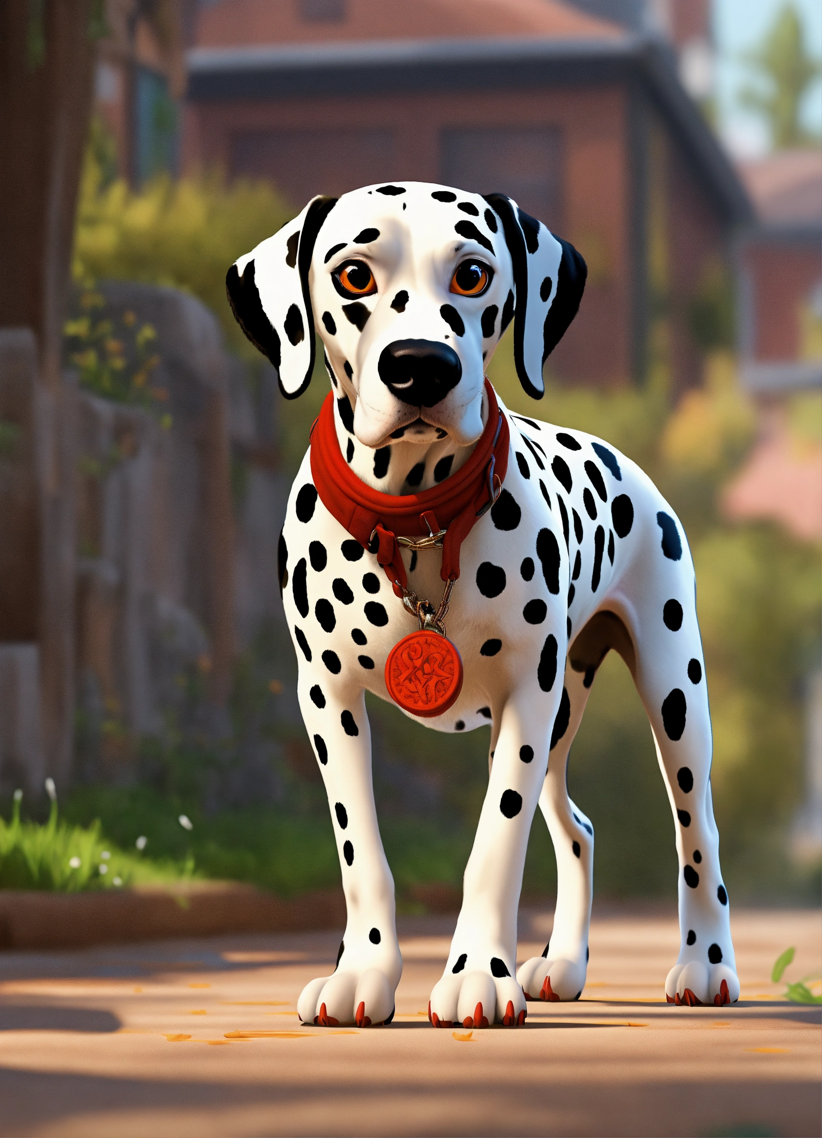 Lexica - Highly realistic side view of a walking dalmatian,Pixar style ...