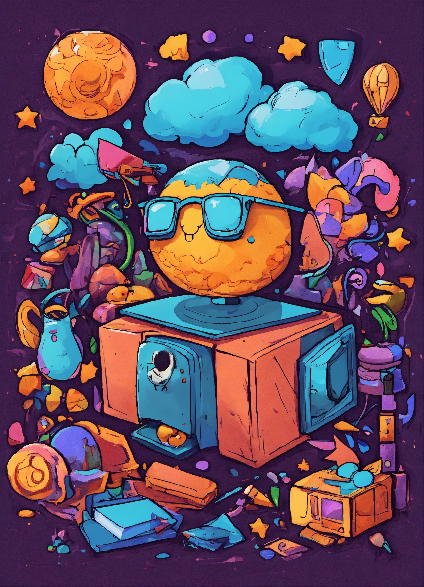 Lexica - Logo for the YouTube channel, cartoon drawing, suhil