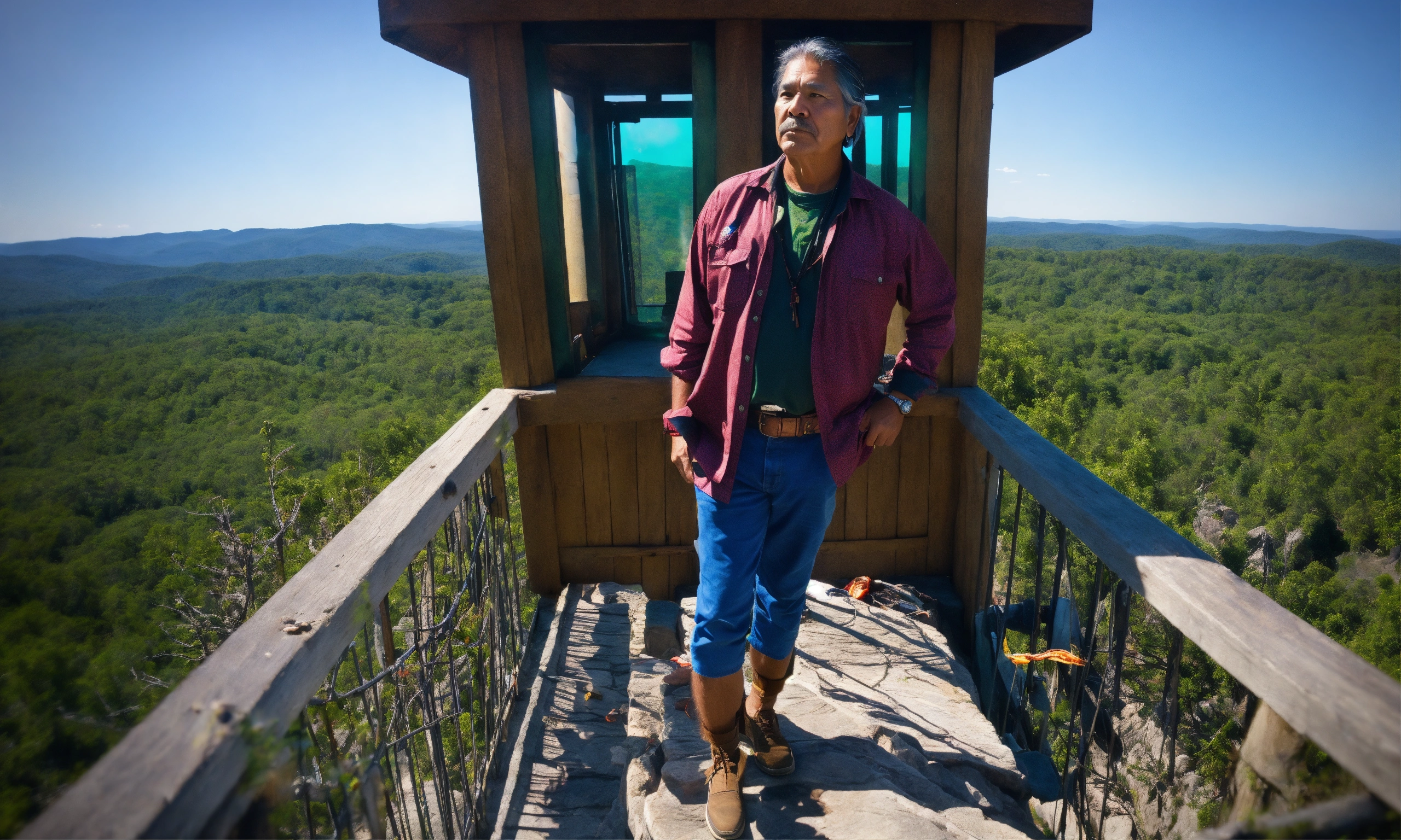 Lexica - Scared unique expressive middle-aged fire tower lookout man ...