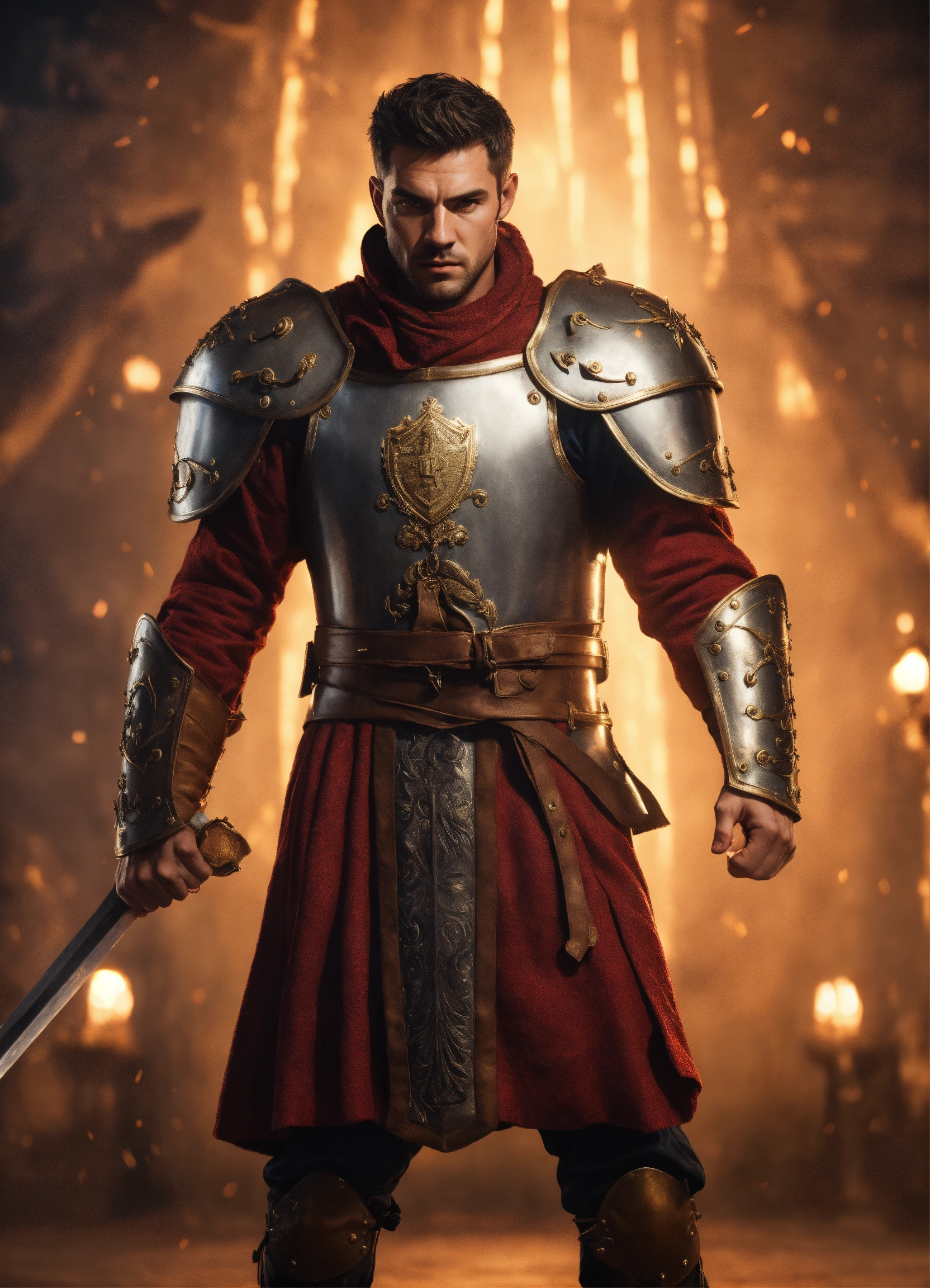 Lexica - A realistic full body portrait of a medival male fist fighter ...